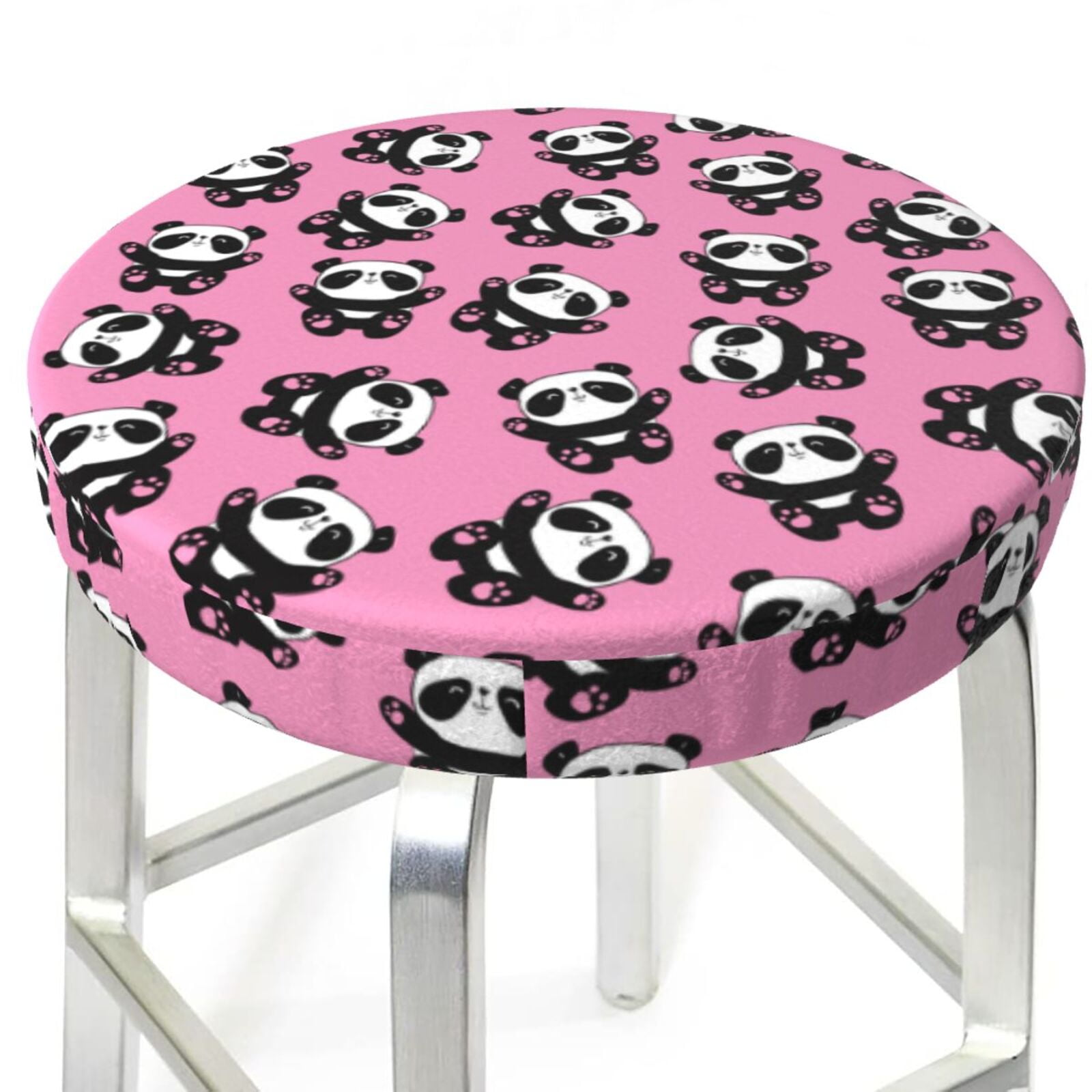Uemuo Cute Panda Pattern Round Bar Stool Seat Covers Washable Stool ...