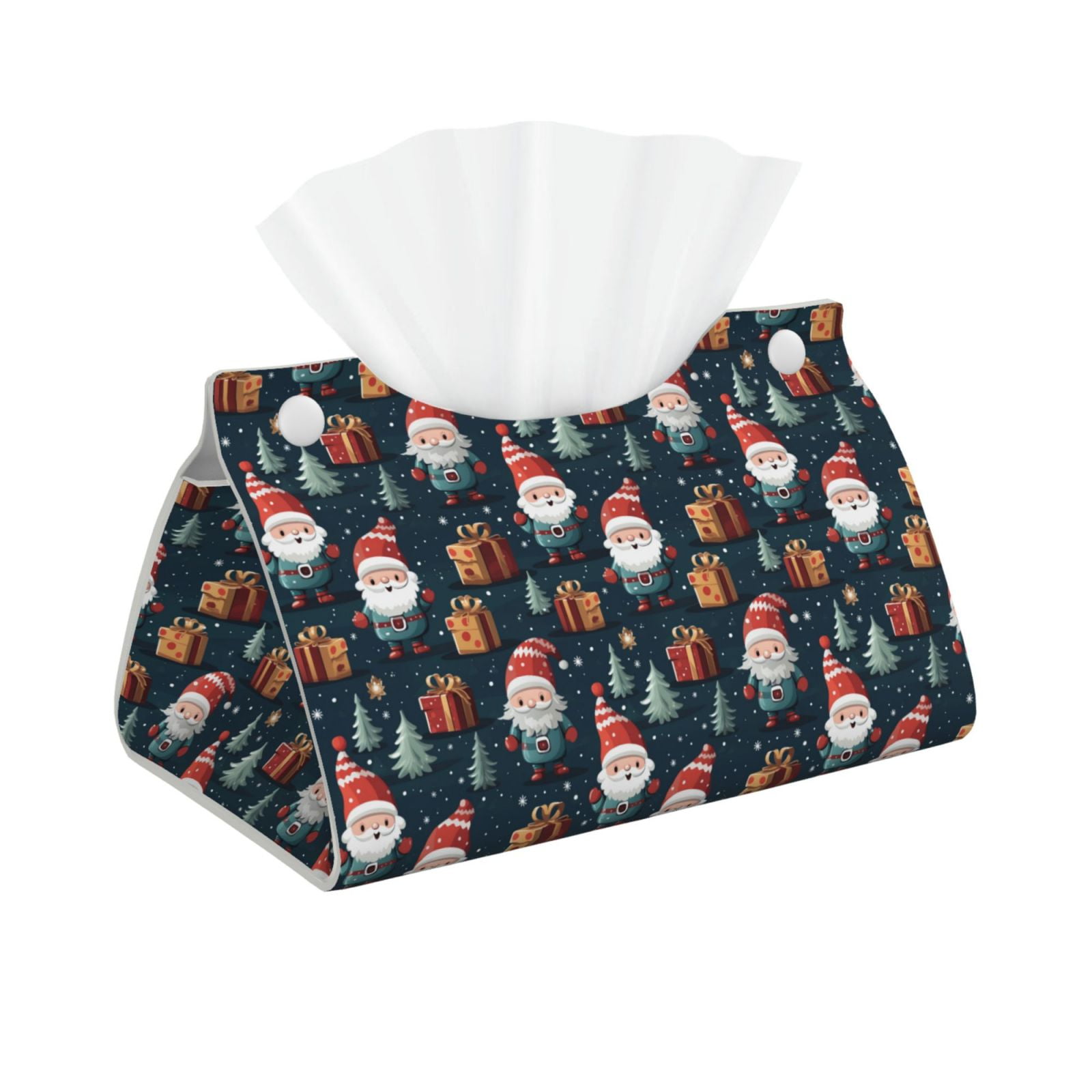 Uemuo Cute Santa Claus Gift Pattern Tissue Box Cover Holder, Triangle ...