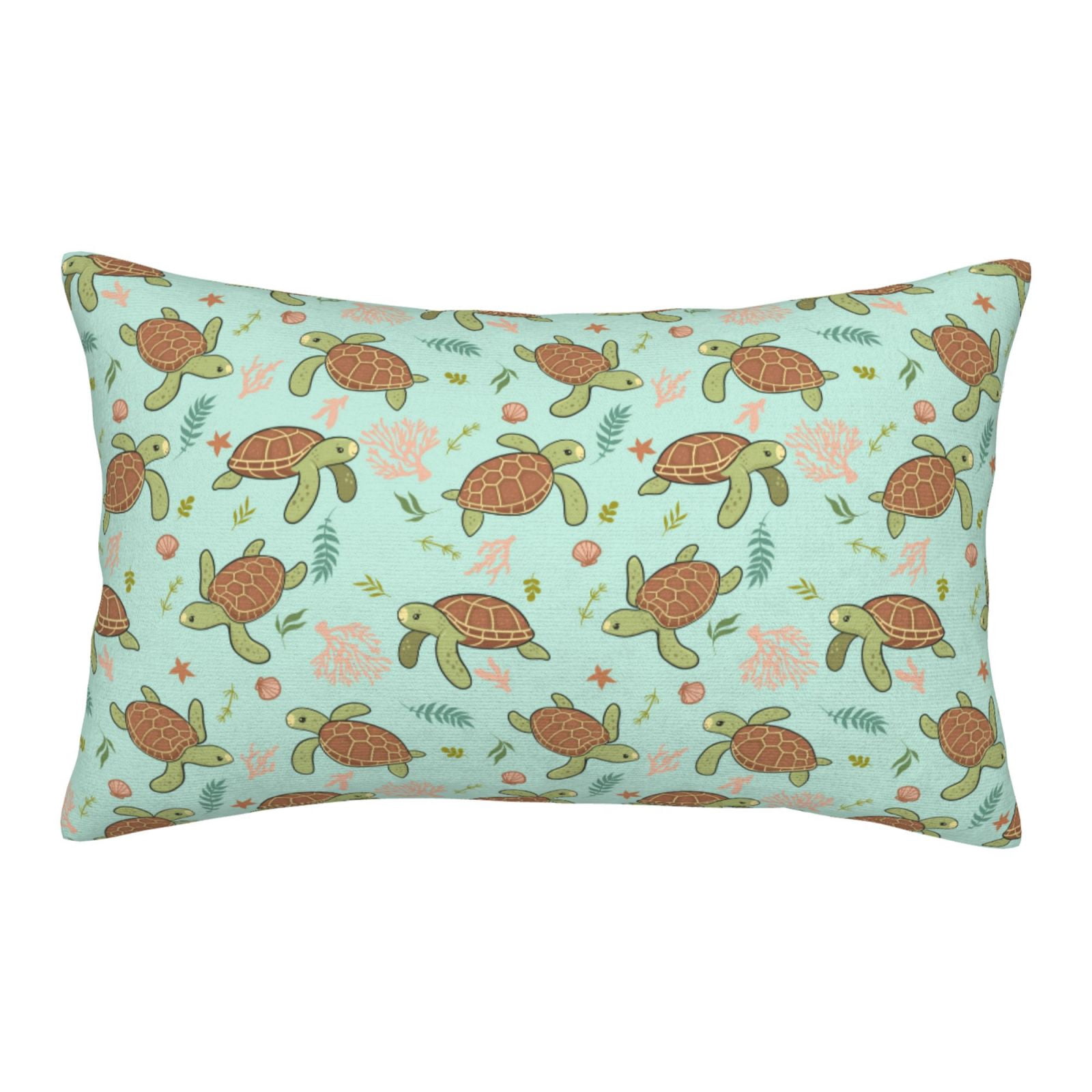 Uemuo Cute Sea Turtles Print Throw Pillow Case – Cozy & Soft Cushion ...