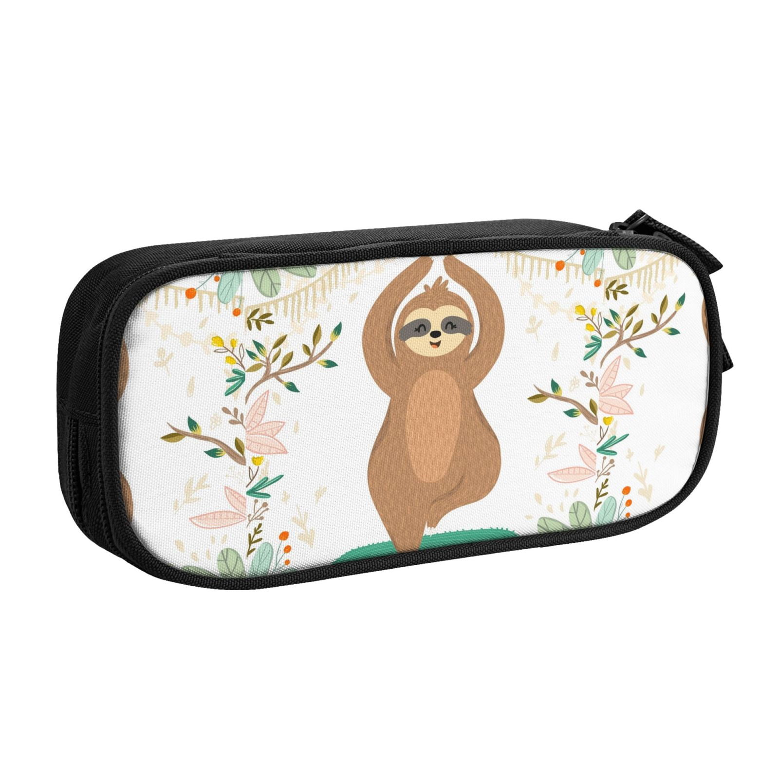 Uemuo Cute Sloth In Yoga Pose Tree Printed Pencil Pen Case, Portable ...