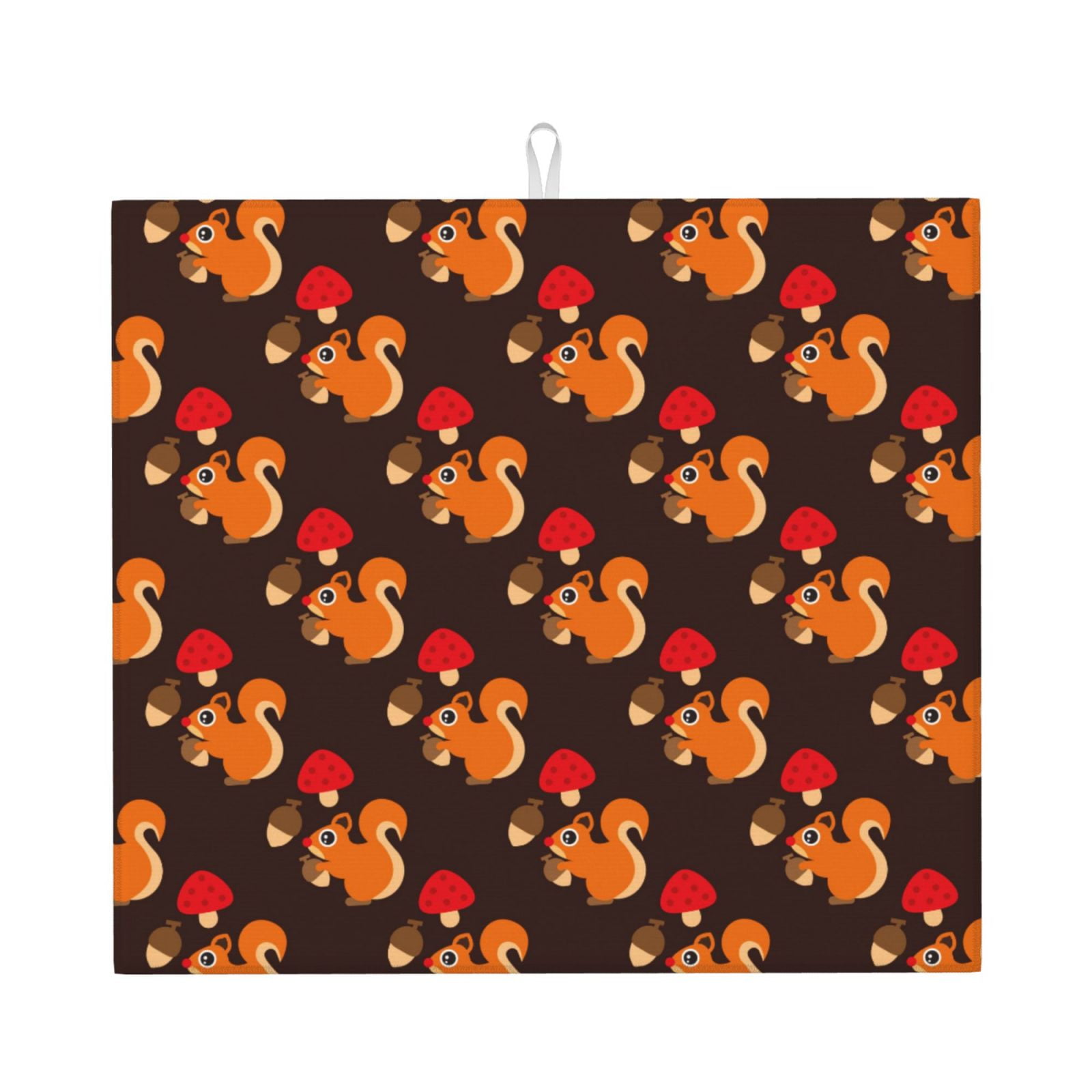 Uemuo Cute Squirrel Pattern Dish Drying Mat,16*18 inch Absorbent Dish ...