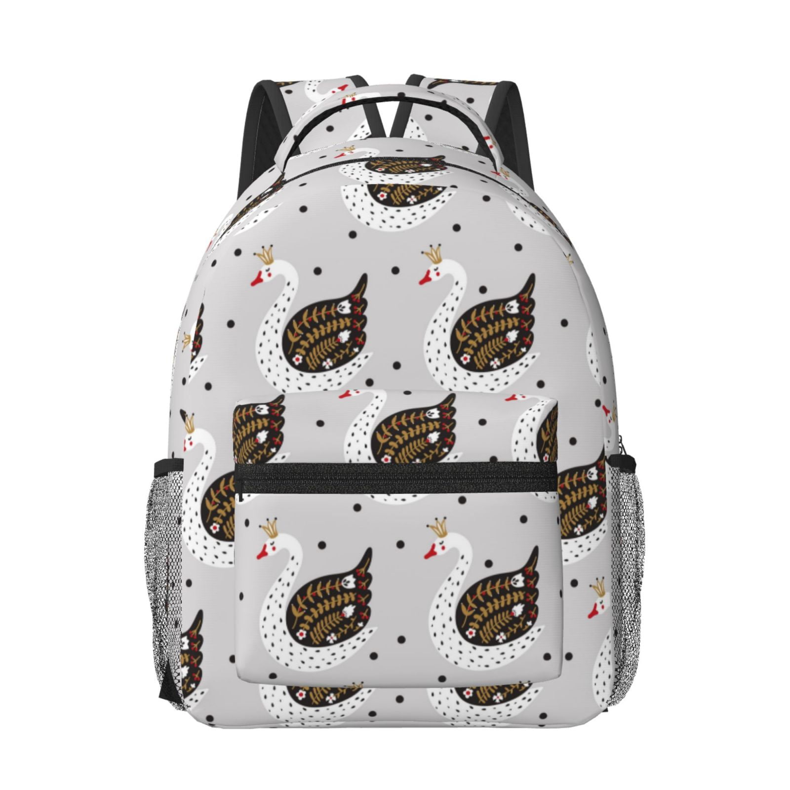 Uemuo Cute Swan Printed Student Durable Water-resistant Backpack,Travel ...