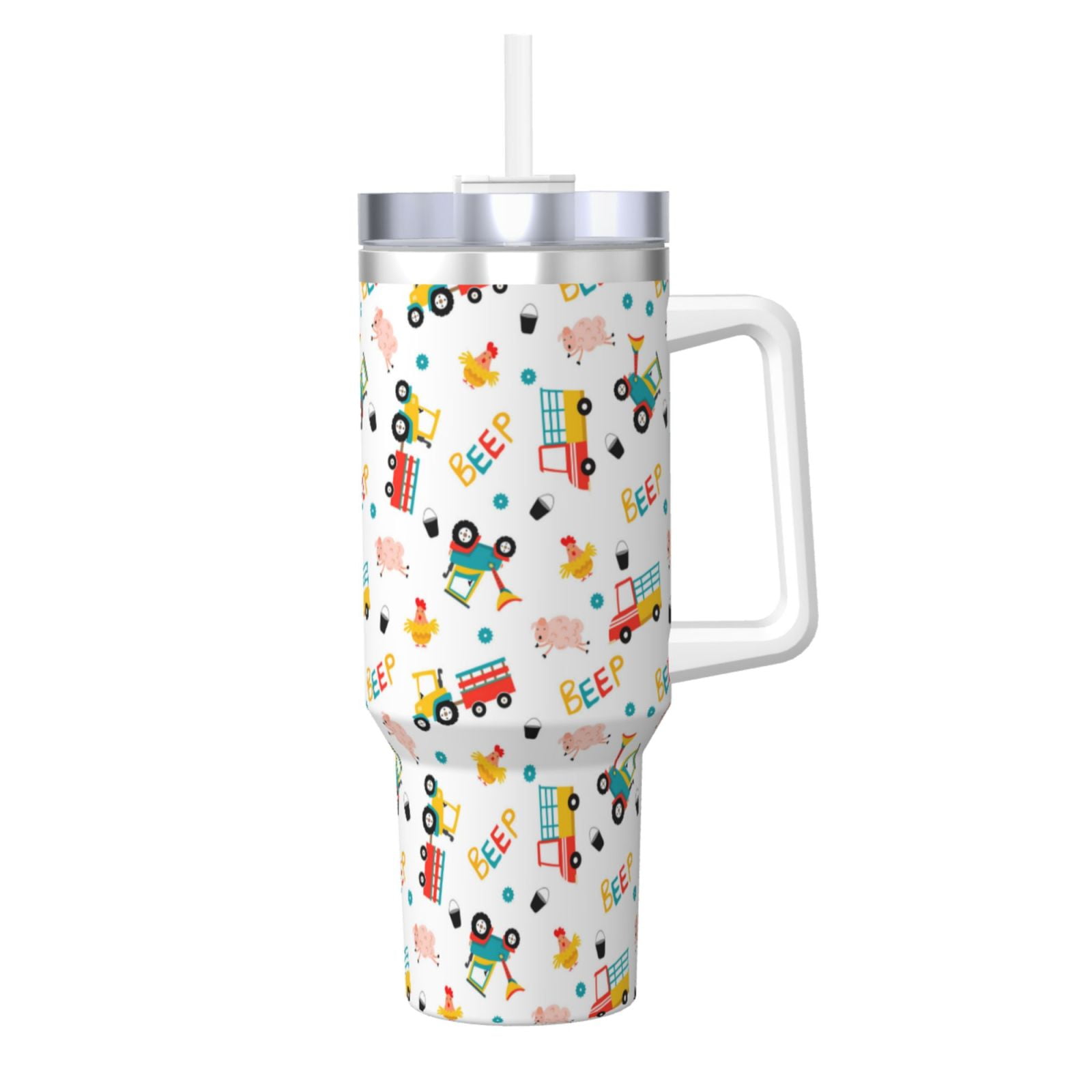 Uemuo Cute tractor and vehicle Print 40oz Ice Bully With Handle And ...