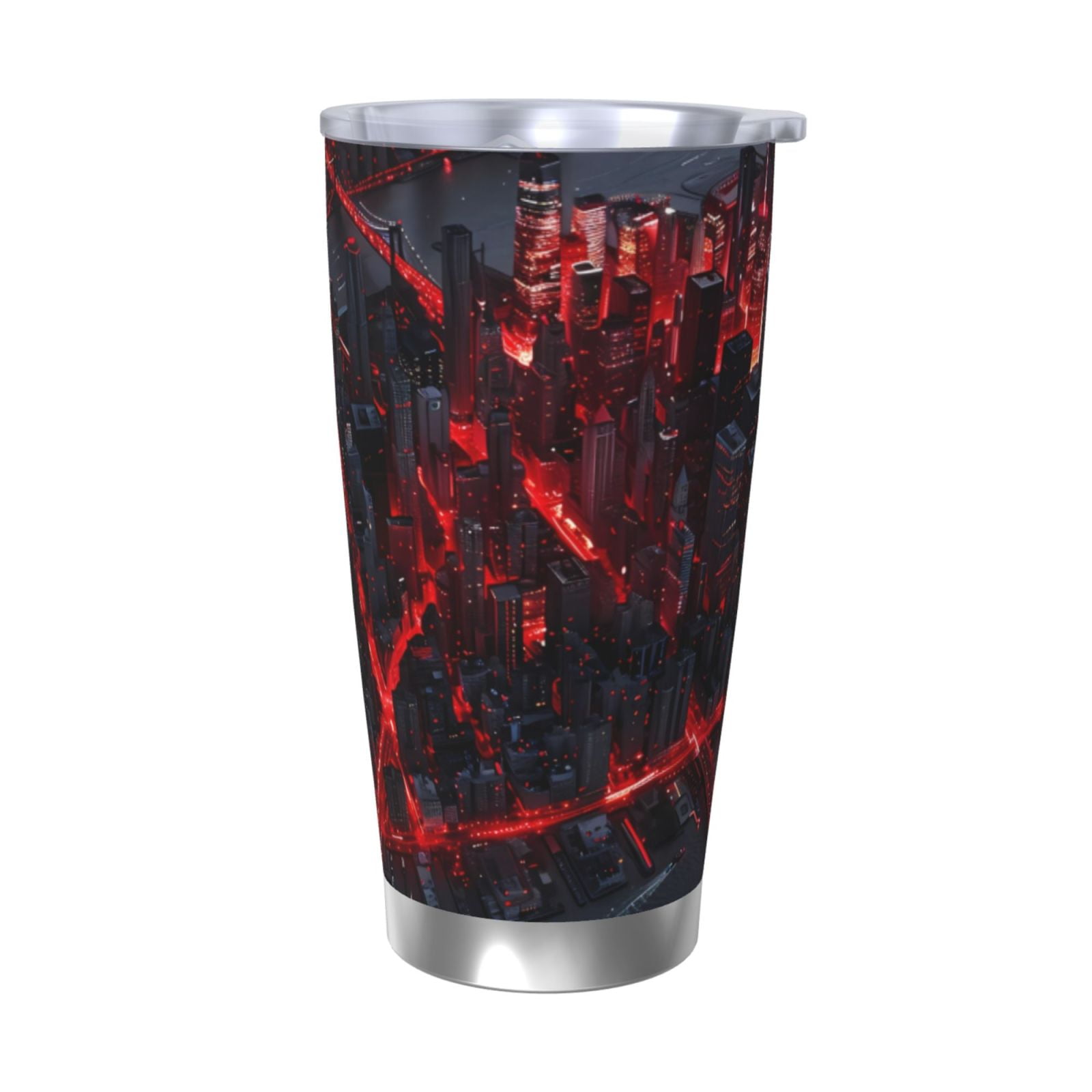 Uemuo Cyberpunk Cityscape Lights Print Travel Coffee Mug ,20oz Double ...