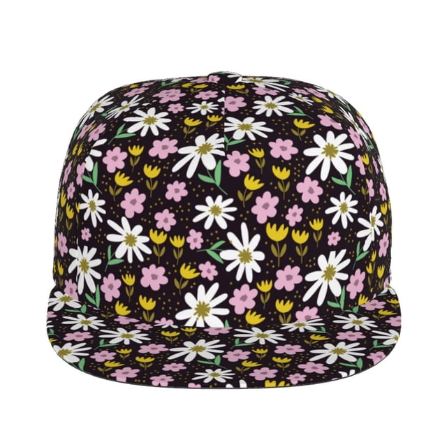 Uemuo Daisies Flowers Pattern Women's Baseball Cap,Straight Brim Hat ...