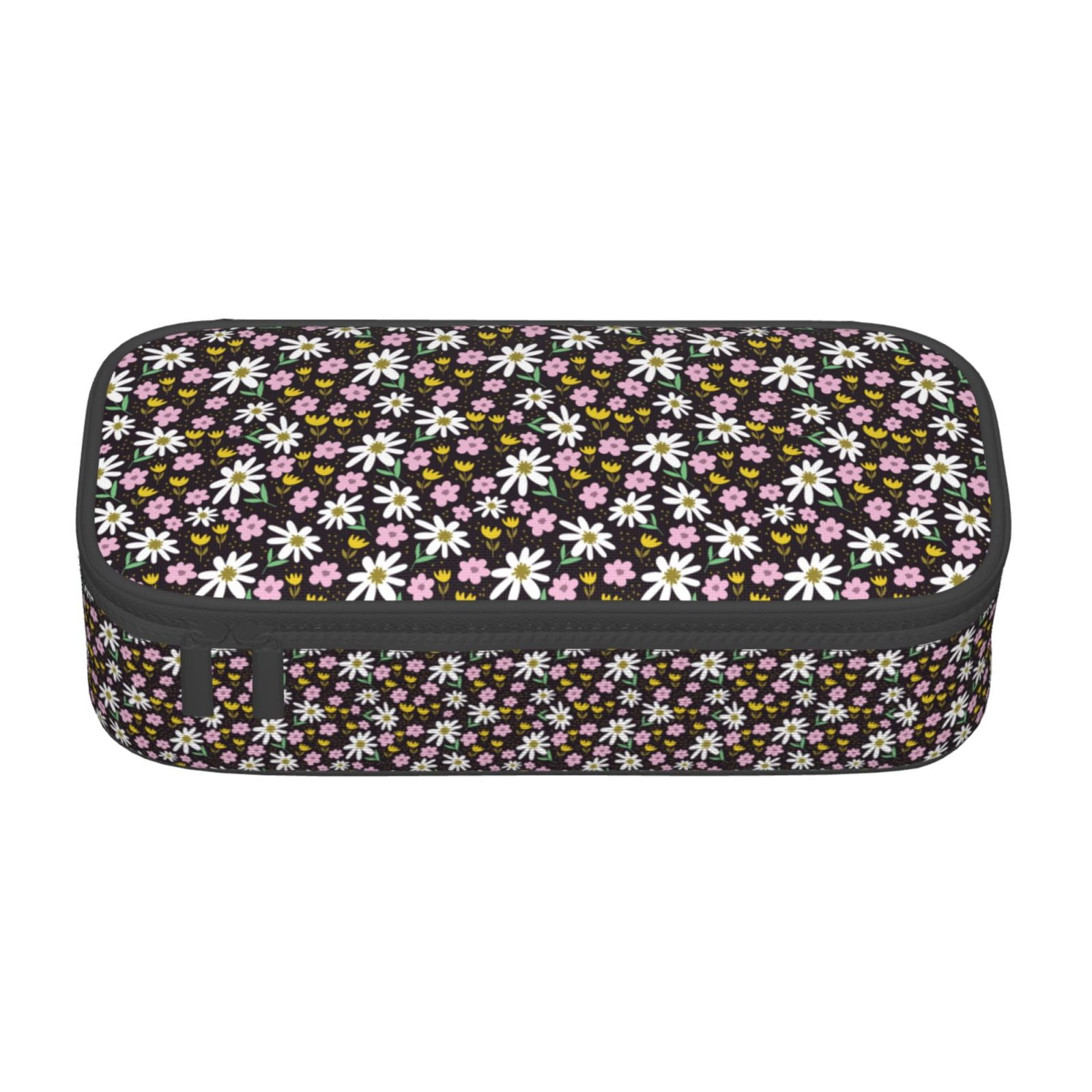 Uemuo Daisies Flowers Printed Large Pencil Case, Big Capacity Pencil ...