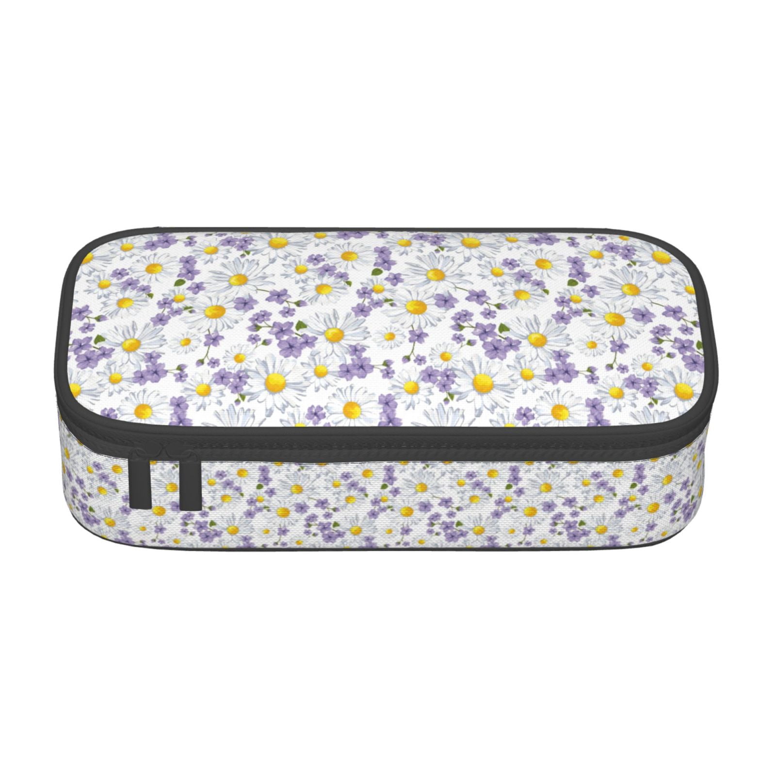 Uemuo Daisies Flowers Printed Large Pencil Case, Big Capacity Pencil ...