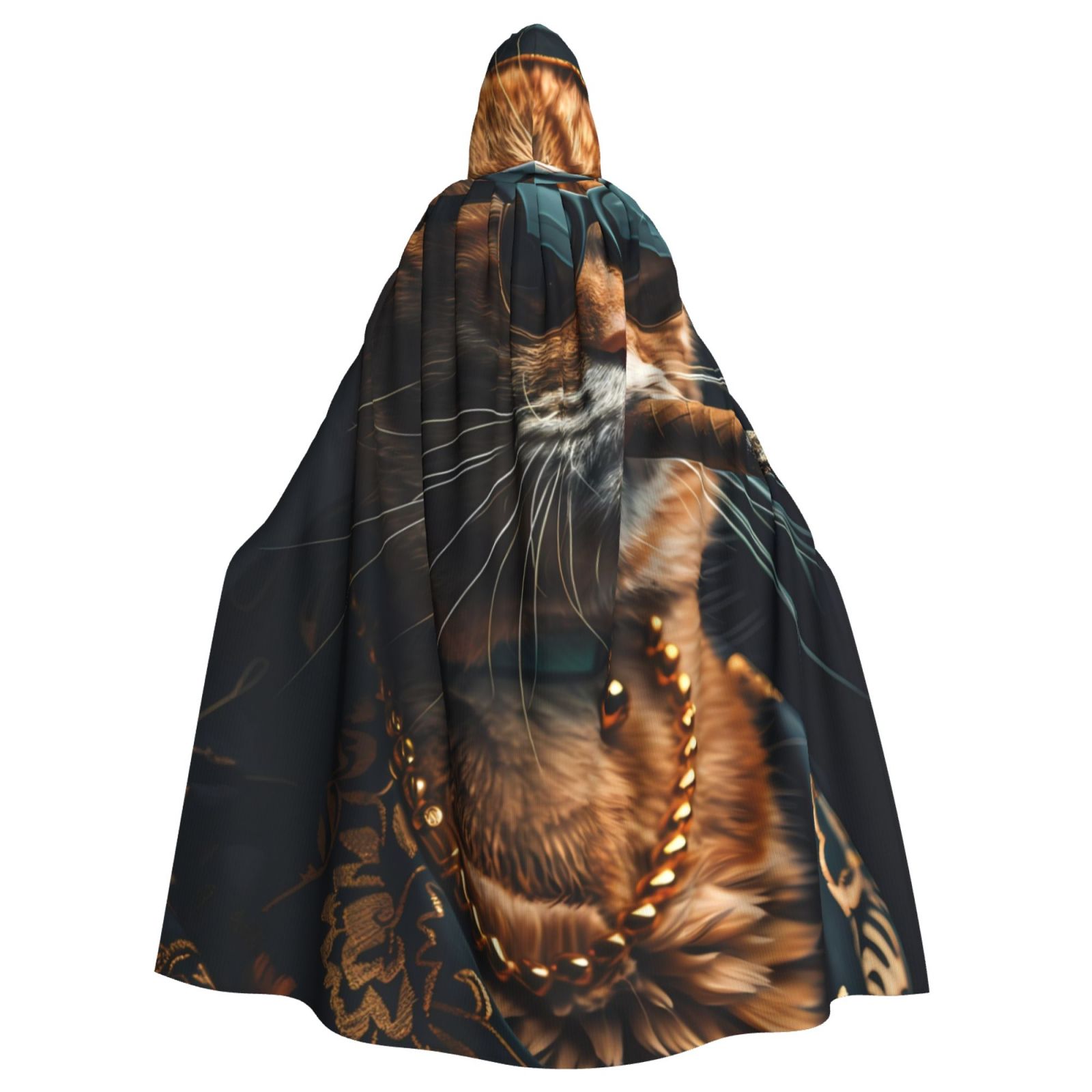 Uemuo Dapper Cat in Sunglasses Pattern Hooded Cloak Cape with Hood ...