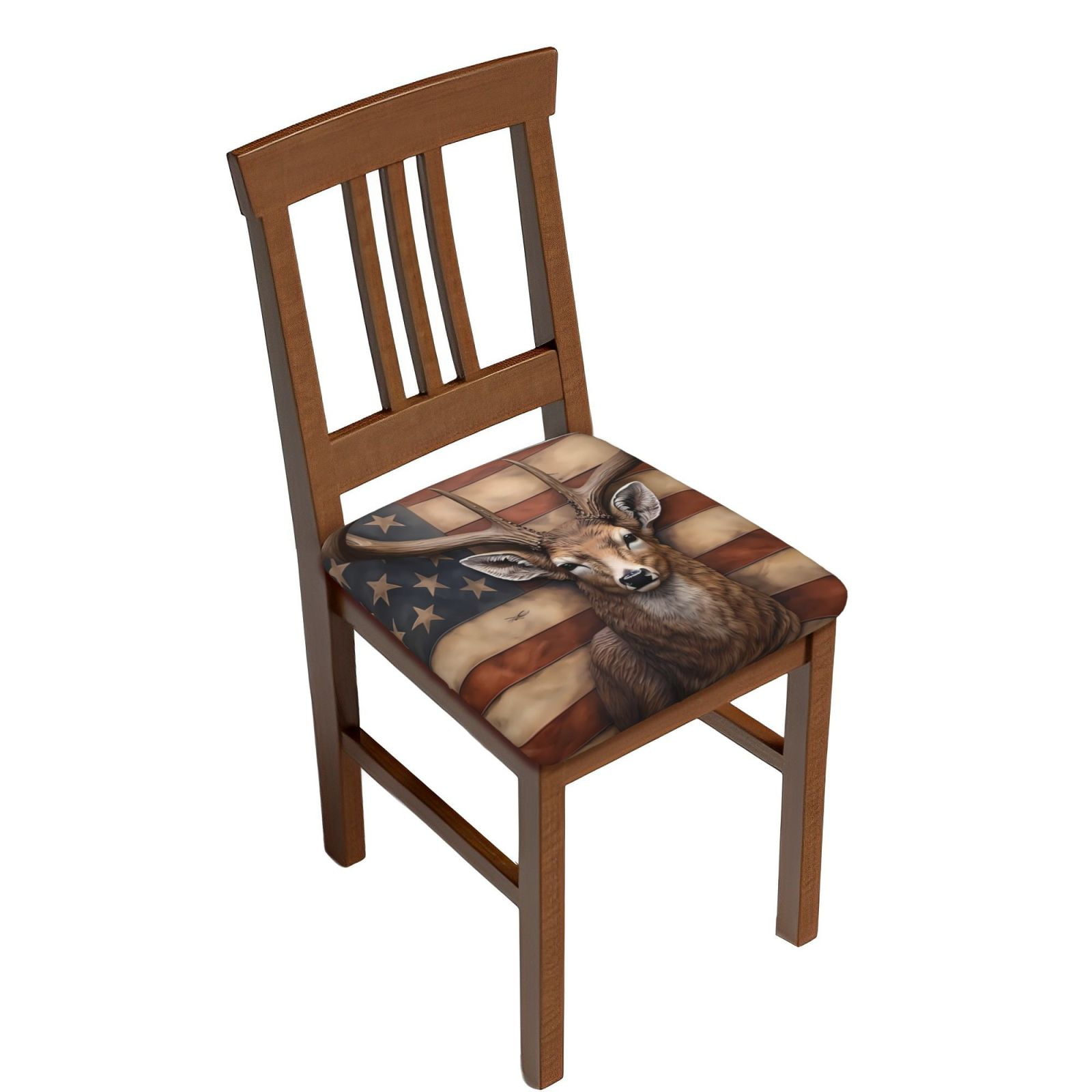 Uemuo Deer American Flag Wall Pattern Waterproof Square Couch Cushion ...