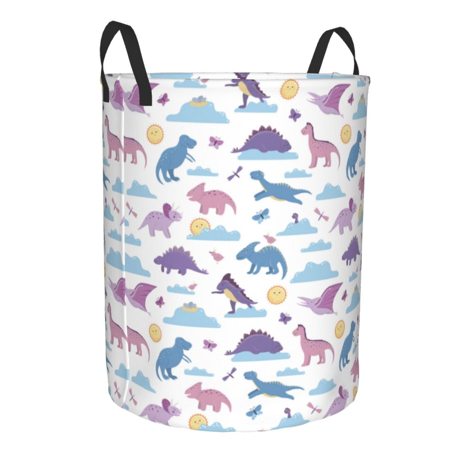 Uemuo Dinosaur Pattern Circular Laundry Hamper Basket with handles ...