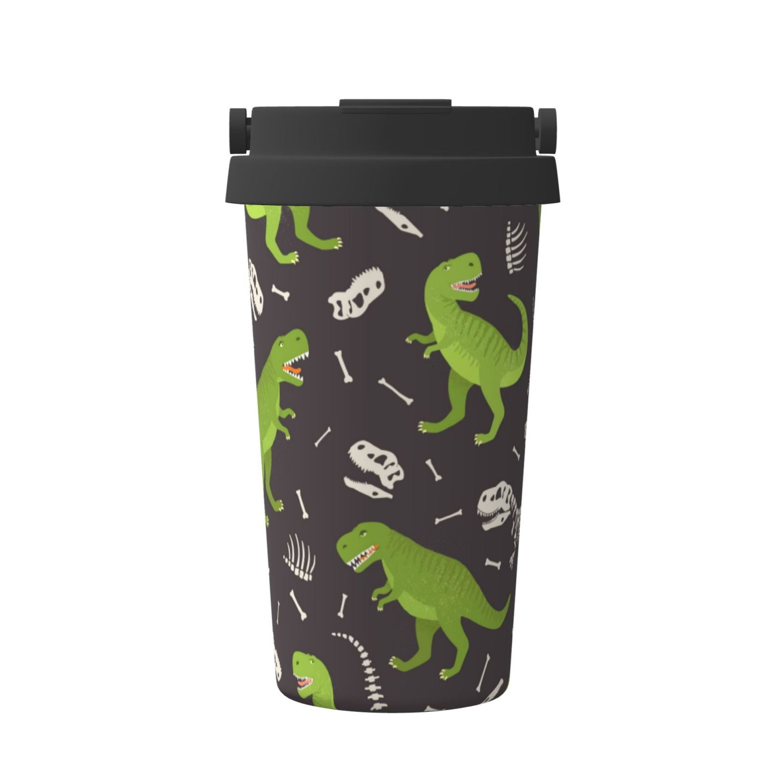 Uemuo Dinosaur Skeleton Print Carry Insulated Coffee Mug, Travel Mug ...