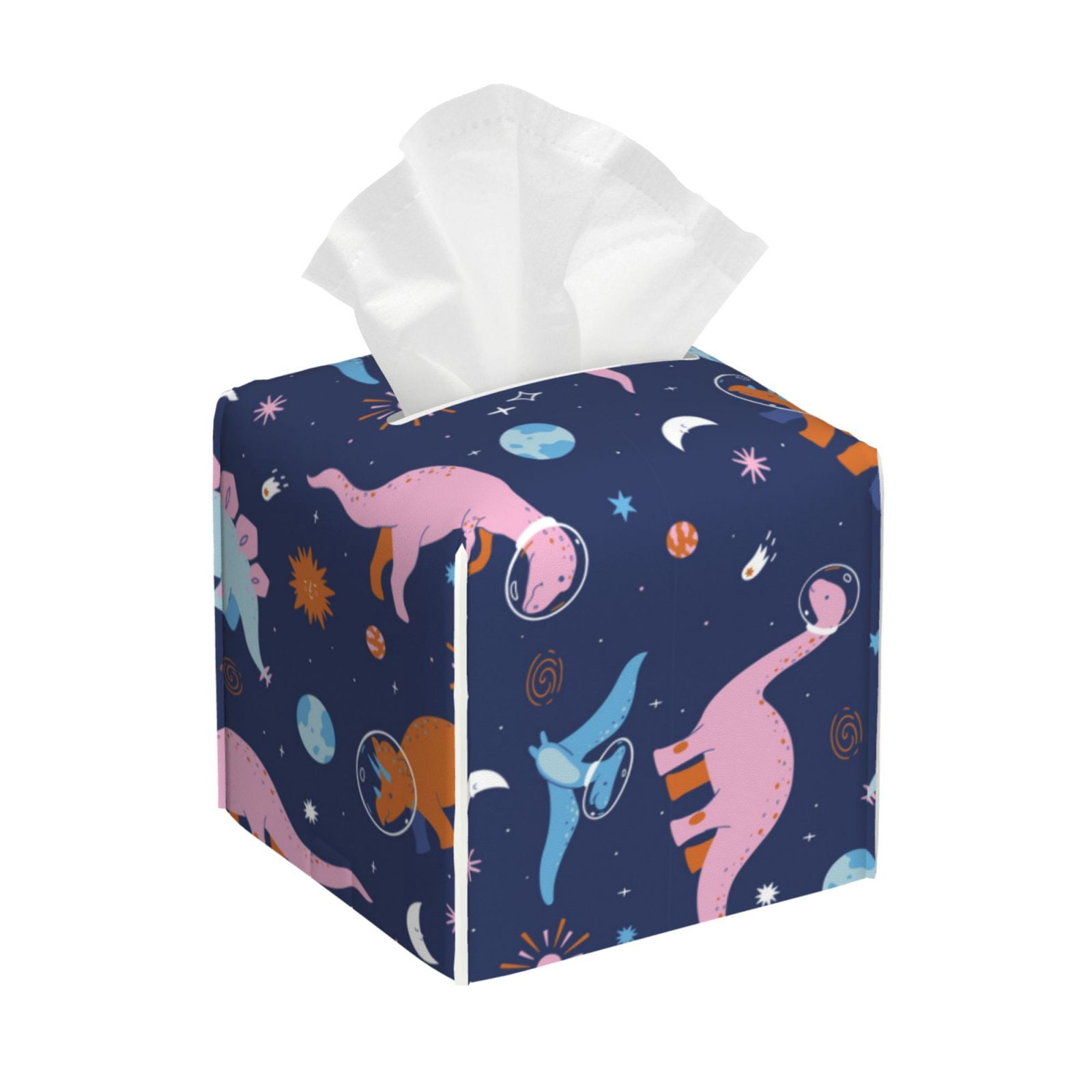 Uemuo Dinosaur Tissue Box Cover Holder, Square with Bottom Belt - PVC ...