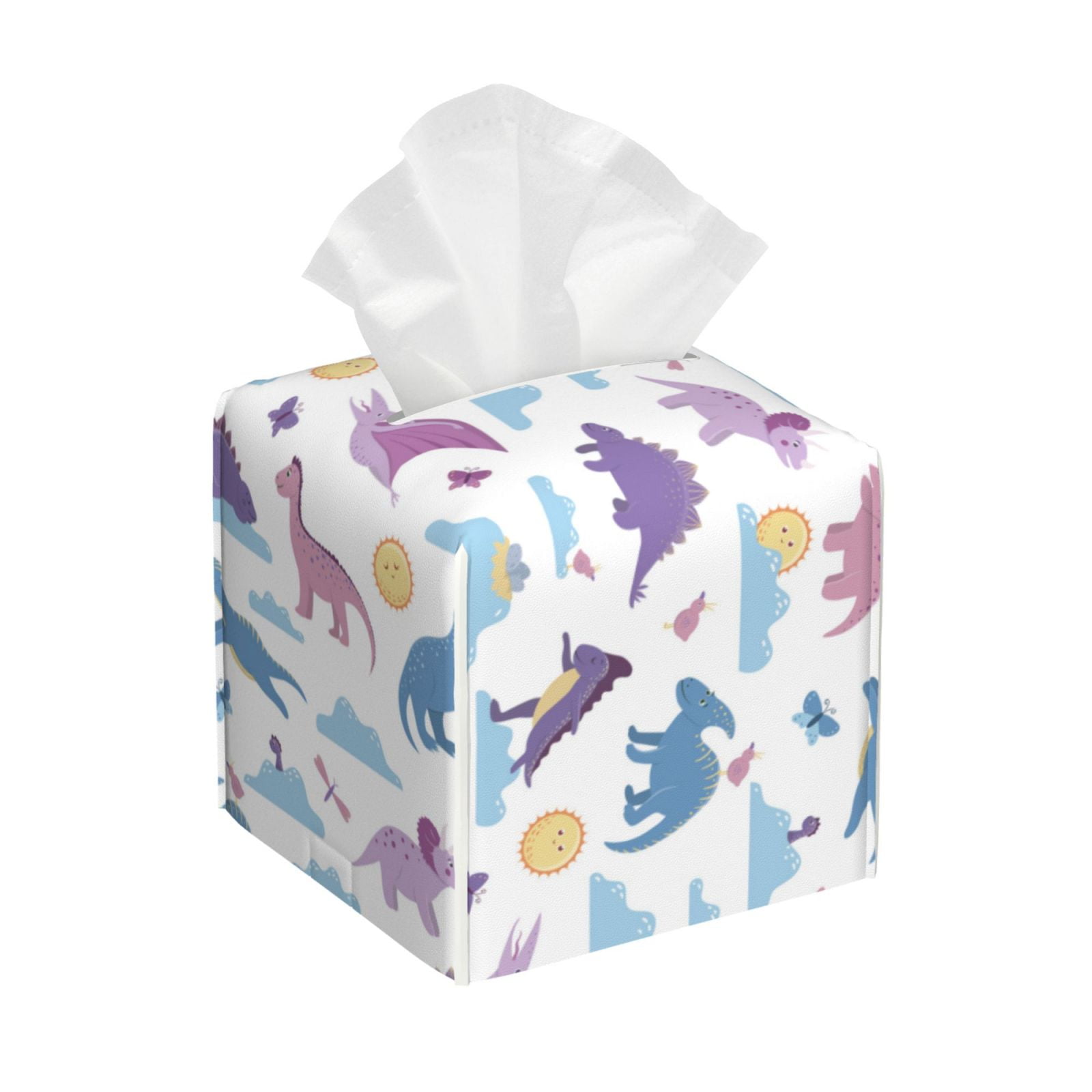 Uemuo Dinosaur Tissue Box Cover Holder, Square with Bottom Belt - PVC ...