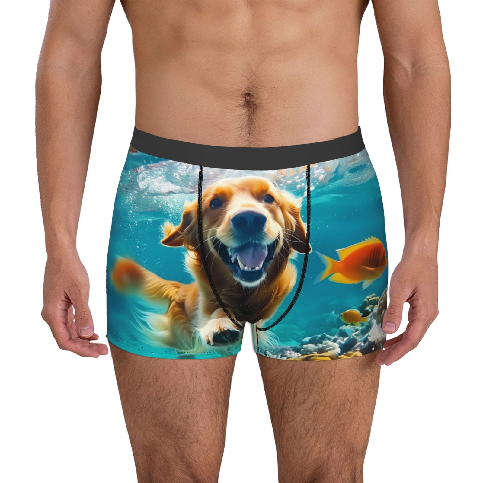 Uemuo Dog Underwater Adventure Pattern Men's Boxer Briefs,Trunk Anti ...