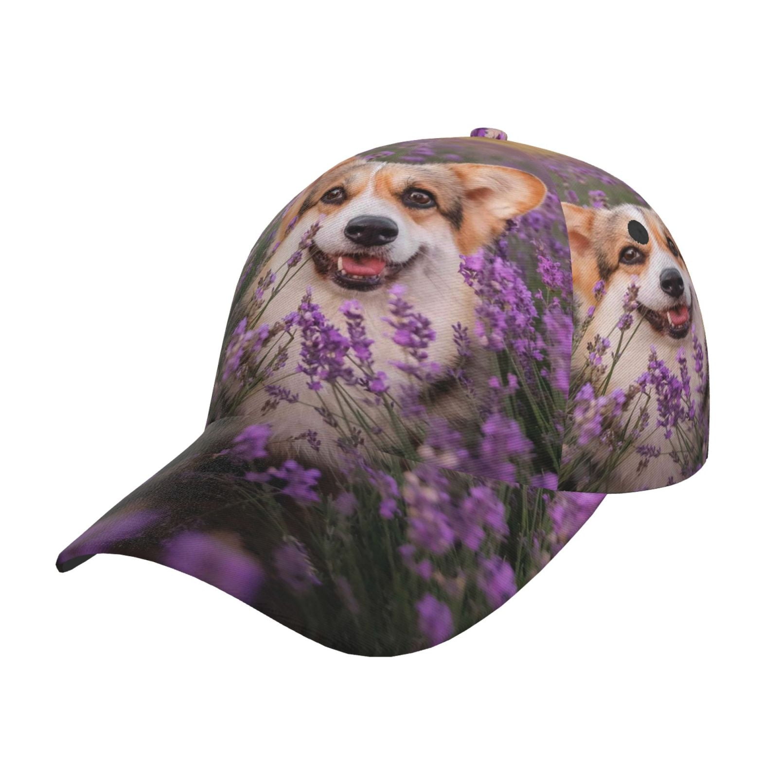 Uemuo Dog in Lavender Flowers Pattern Baseball Cap Golf Dad Hat ...