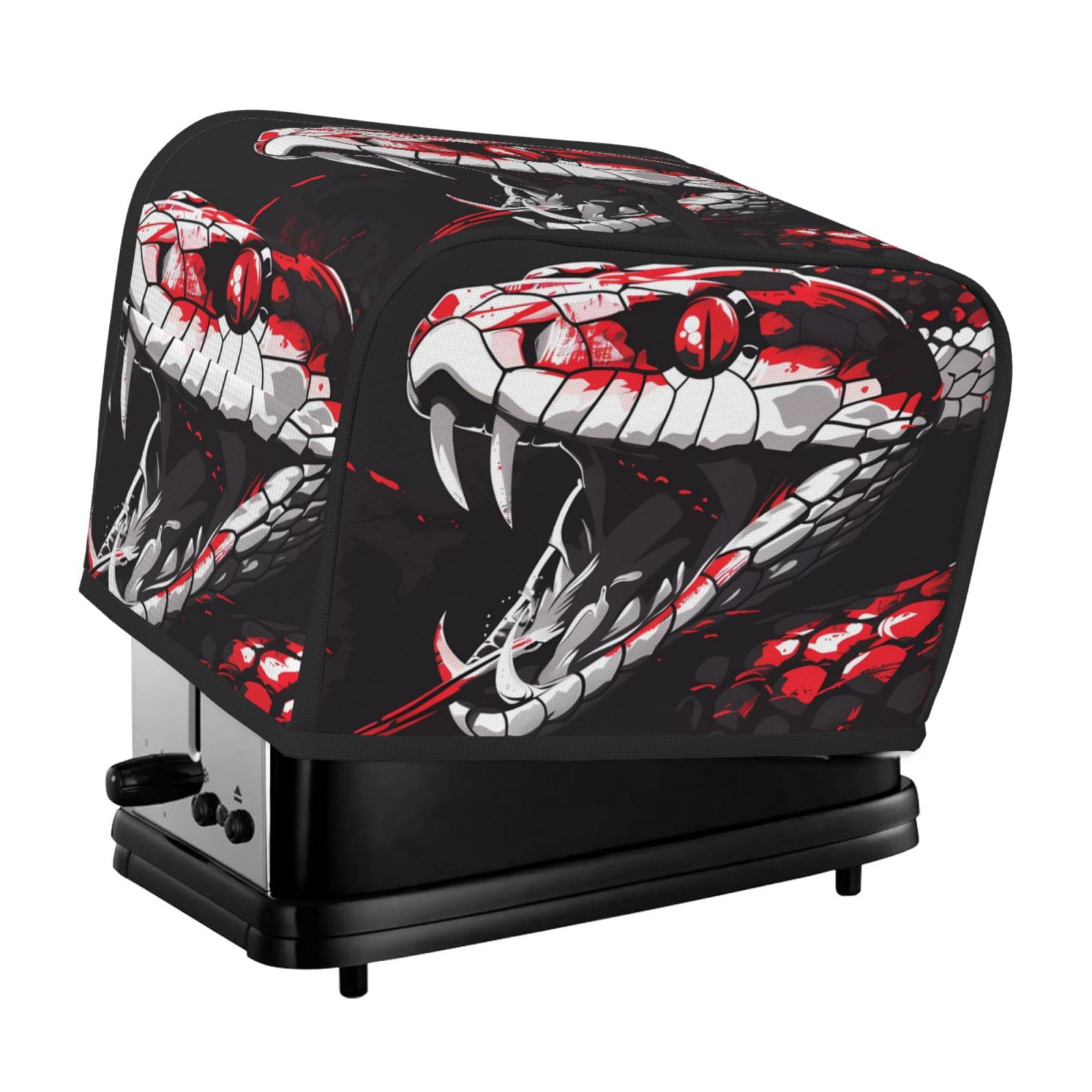 Uemuo Fierce Red Viper Graphic Art Print Toaster Cover 2 Slice, Small Kitchen Appliance Covers ...