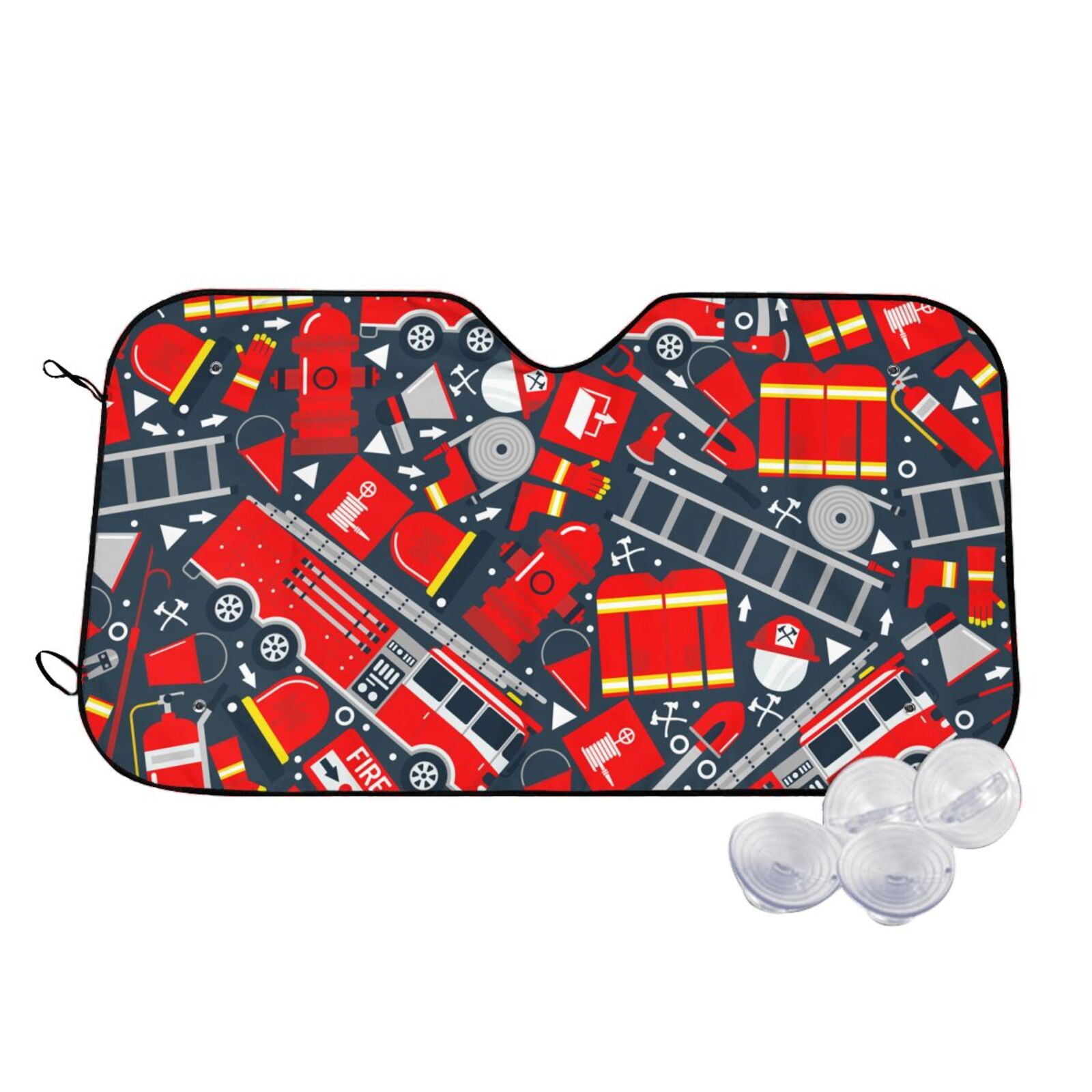 Uemuo Fire Sign Pattern Accordion Car Windshield Sun Shade, Foldable ...