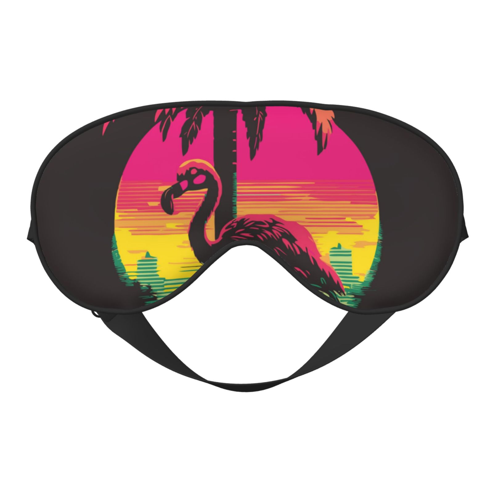 Uemuo Flamingo And Palm Trees At Sunset Pattern Sleep Eye Mask - Light ...