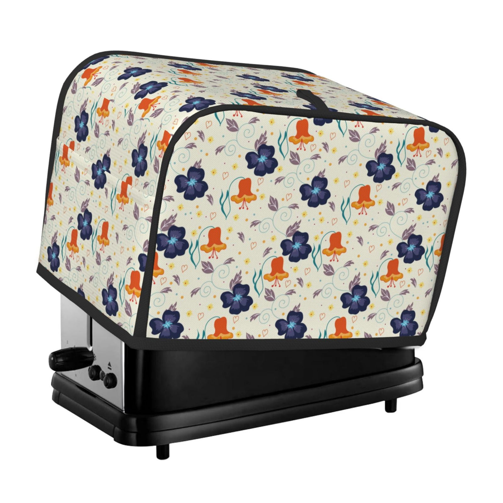 Uemuo Flower Leaves Print Toaster Cover 2 Slice, Small Kitchen ...