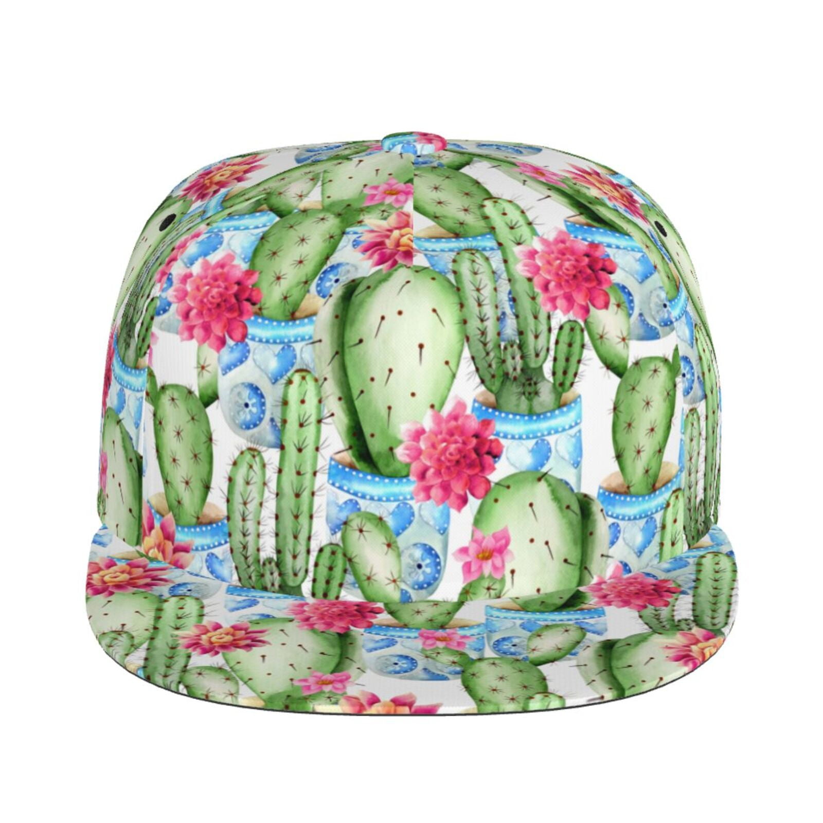 Uemuo Flowers and Cactus Pattern Women's Baseball Cap,Straight Brim Hat ...