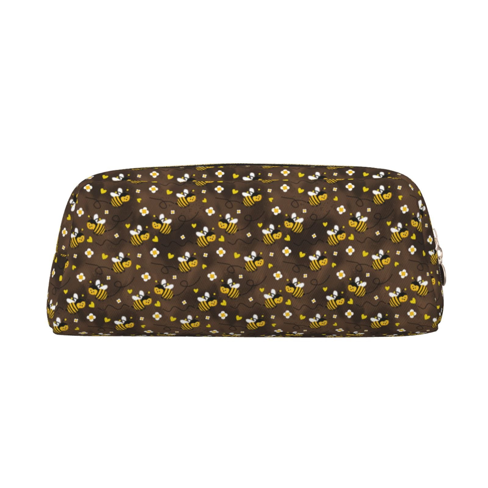 Uemuo Flying Furry Honey Bees Printed Leather Pencil Case, Pencil Pouch ...