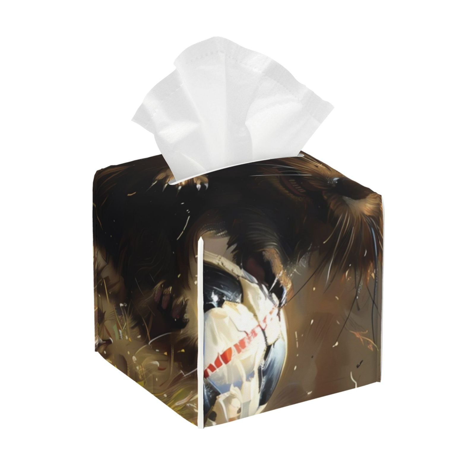 Uemuo Football Loving Hamster Tissue Box Cover Holder, Square with ...