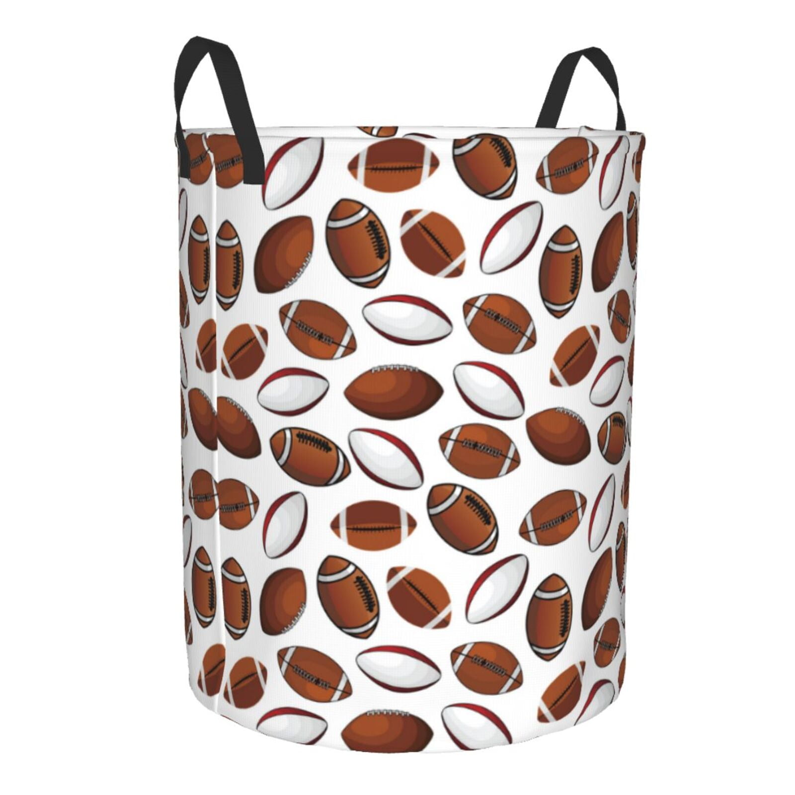 Uemuo Football Pattern Circular Laundry Hamper Basket with handles ...