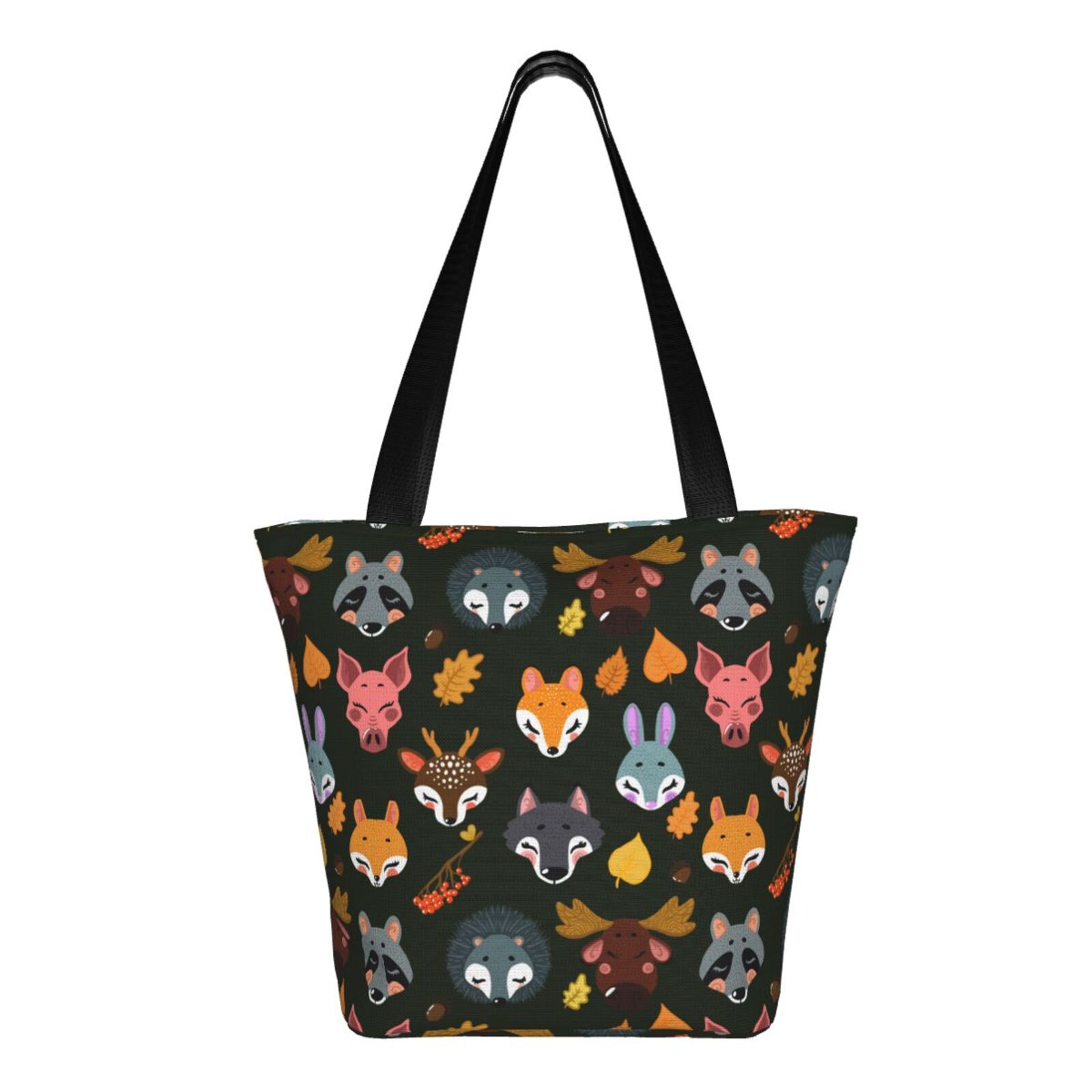 Uemuo Forest Animal Faces Print Tote Bags for Women,Large Capacity ...