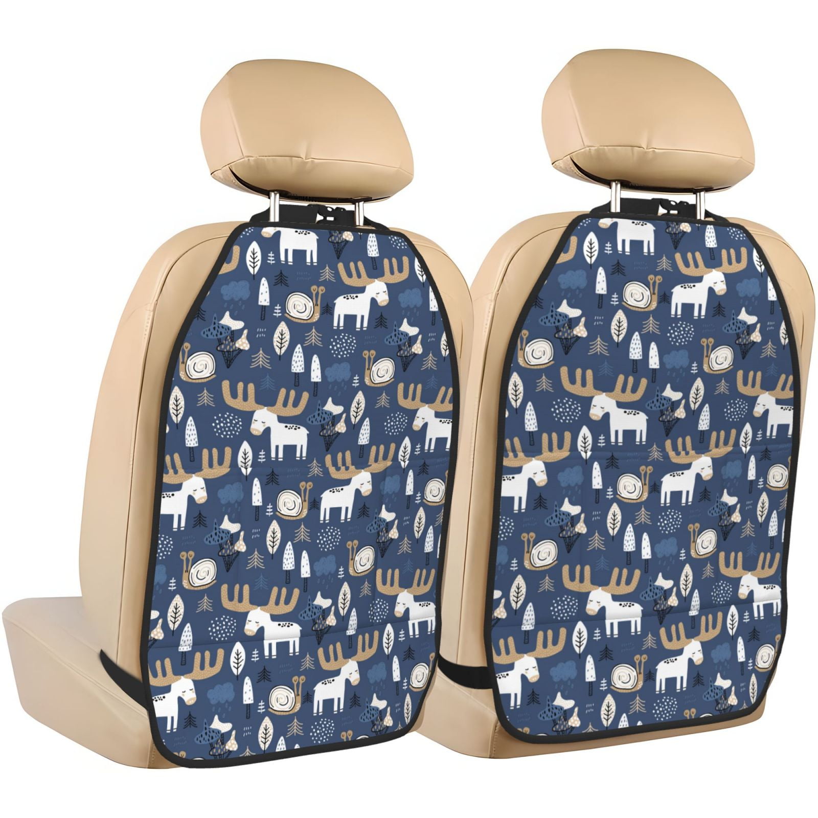 Uemuo Forest Elk Printed Car Back Seat Protector,2 Pcs Backseat Car ...