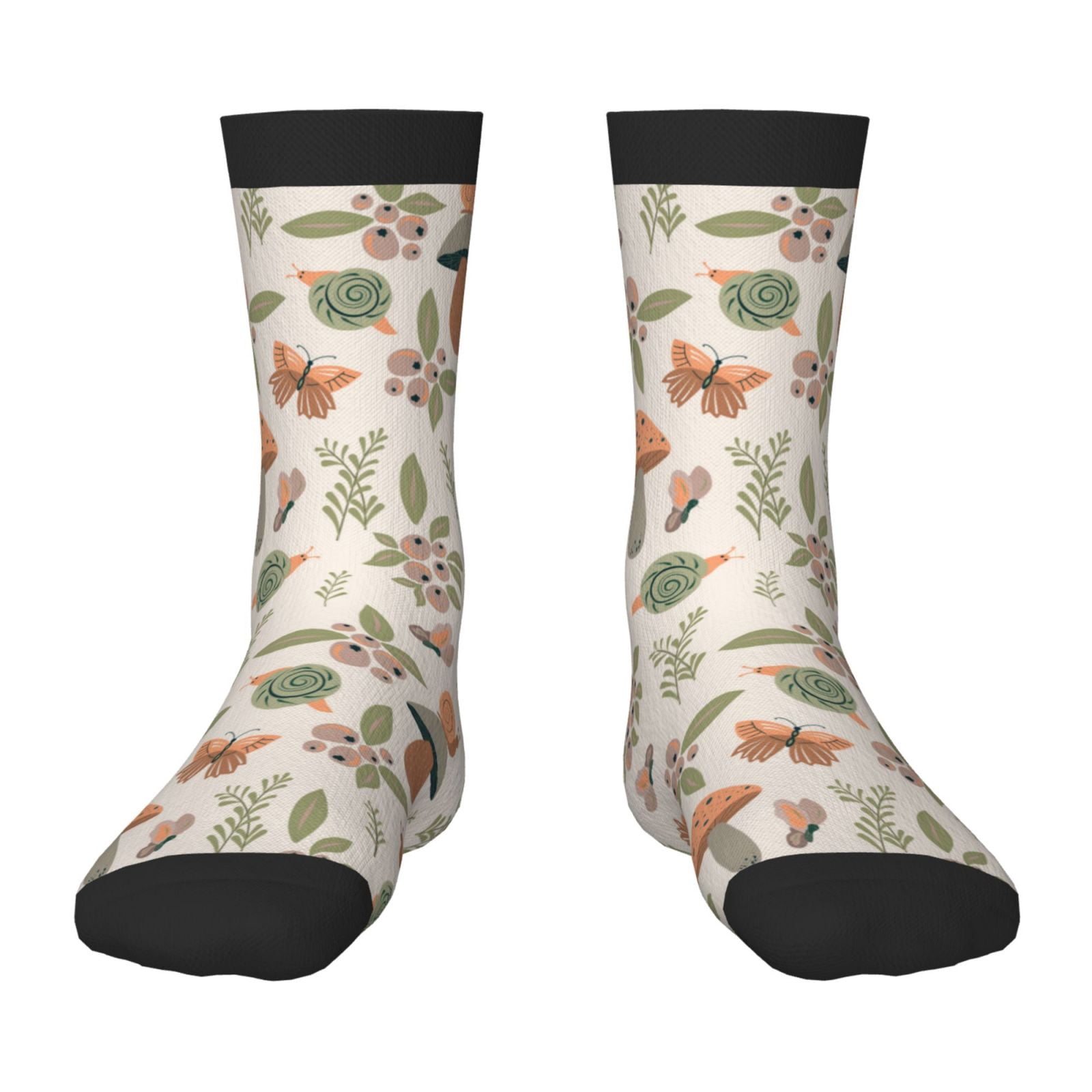 Uemuo Forest Mushrooms Insects Printed Kids Boys Socks Seamless Crew ...