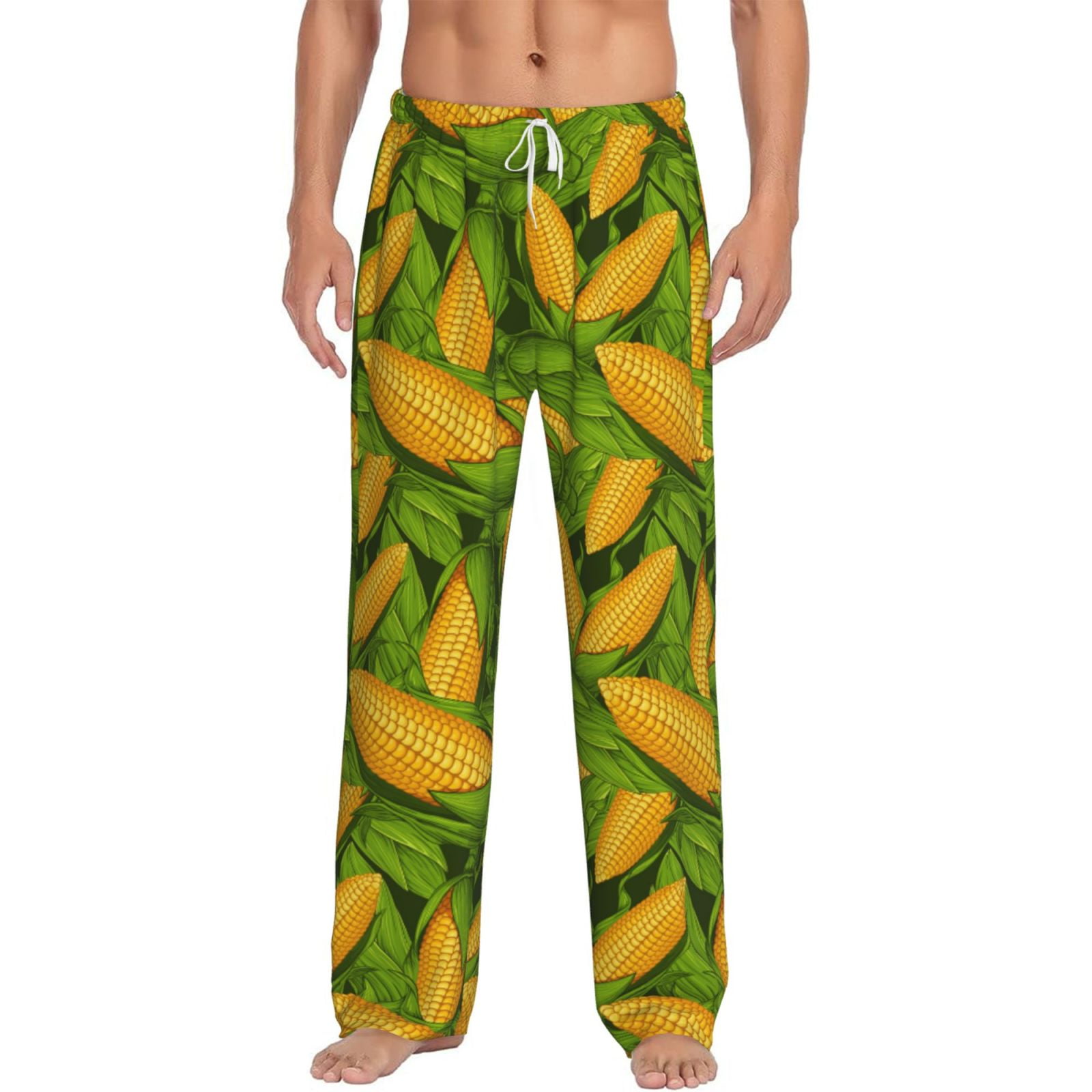 Uemuo Fresh Corn 1 Pattern Men's Wide Leg Palazzo Lounge Pants with ...