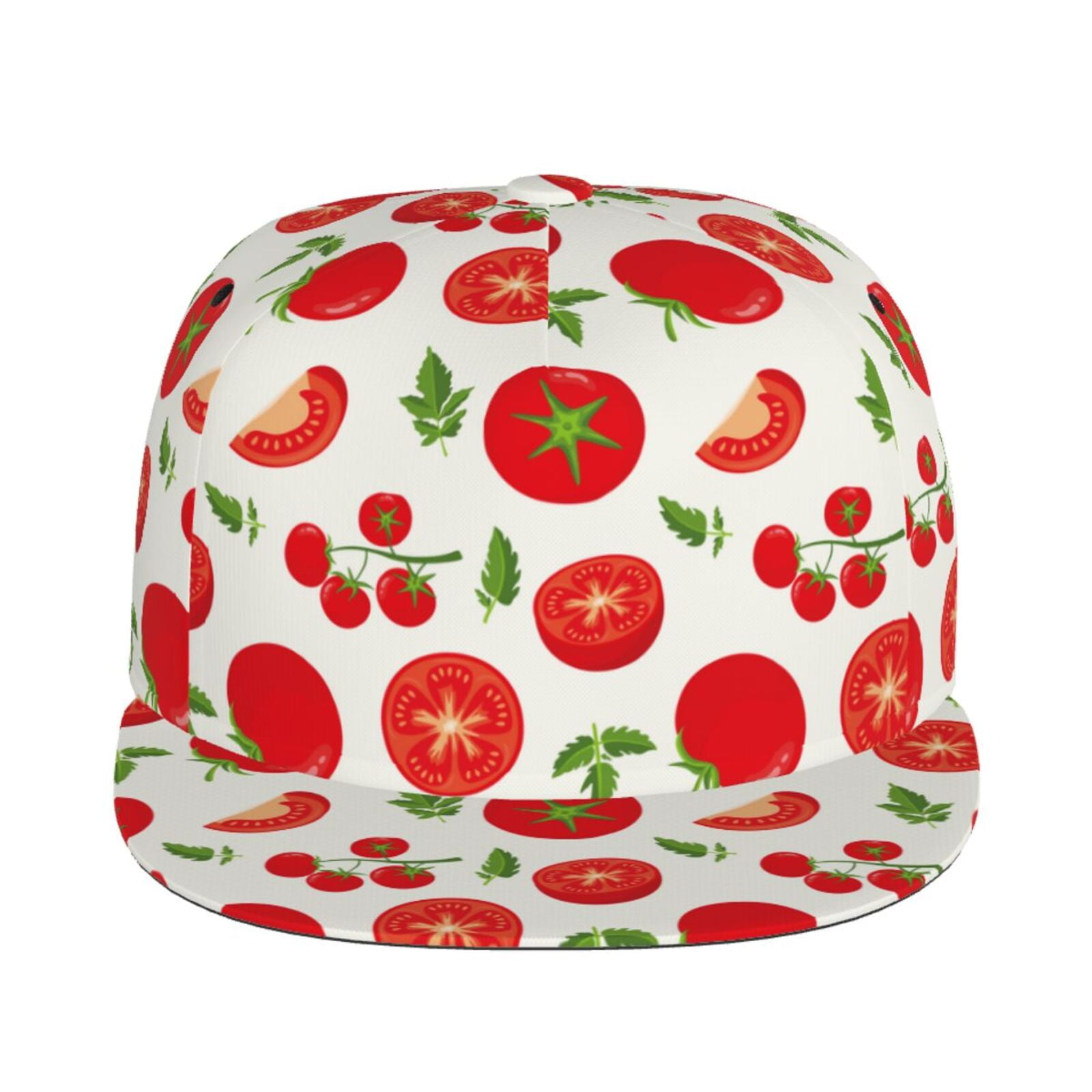 Uemuo Fresh Red Tomato Pattern Women's Baseball Cap,Straight Brim Hat ...