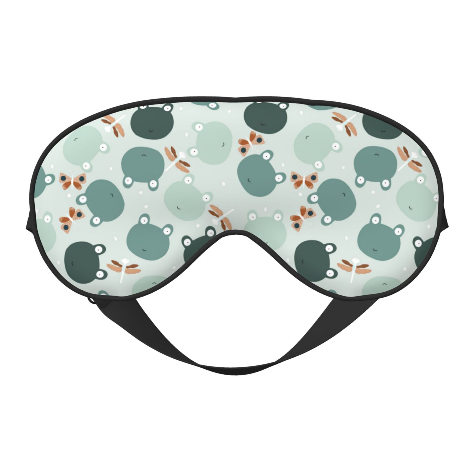 Uemuo Frog And Dragonflies Pattern Sleep Eye Mask - Light Blocking ...