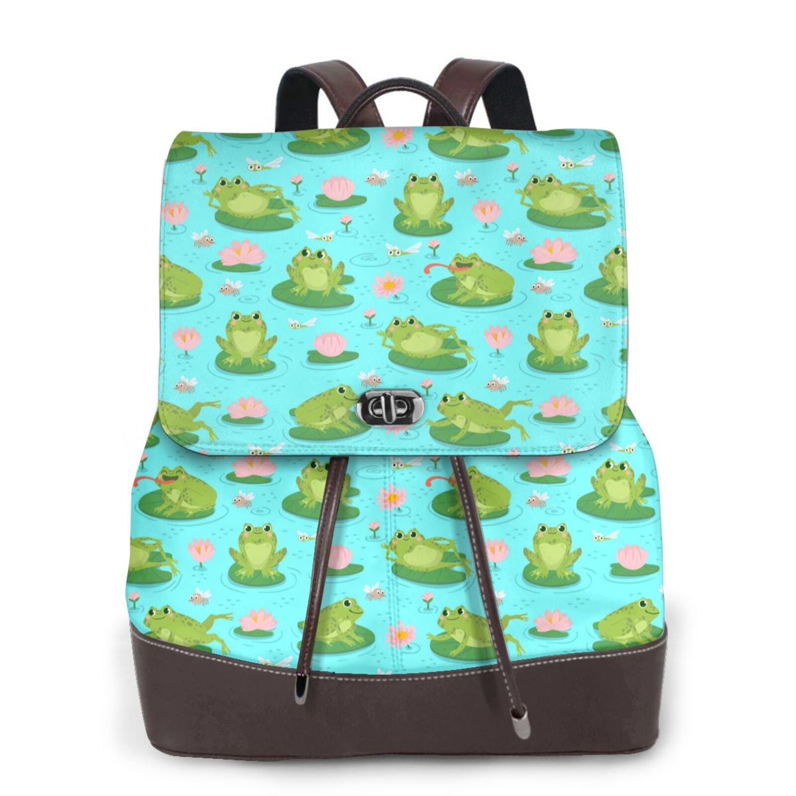 Uemuo Frogs And Aquatic Plants for Backpack Purse for Women Large ...