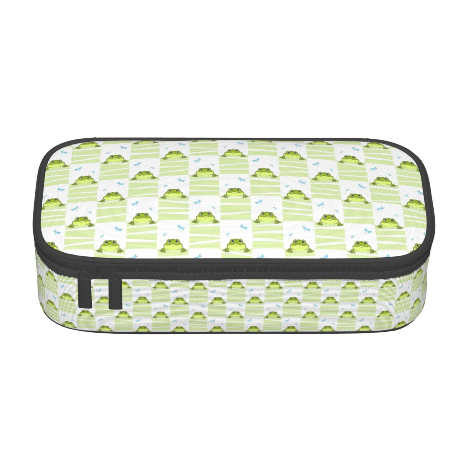 Uemuo Frogs and Dragonflies Printed Large Pencil Case, Big Capacity ...