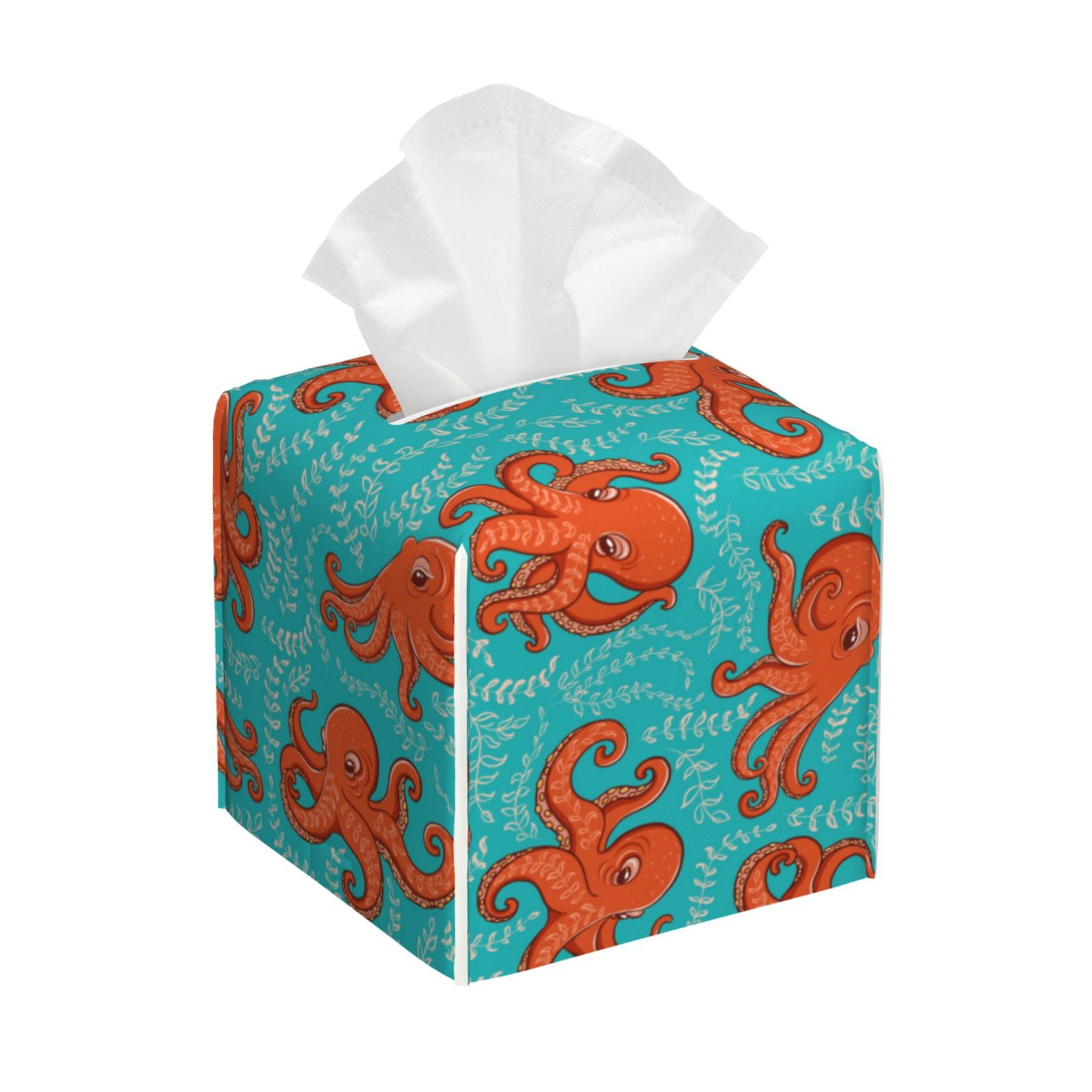 Uemuo Fun Octopus Tissue Box Cover Holder, Square with Bottom Belt ...