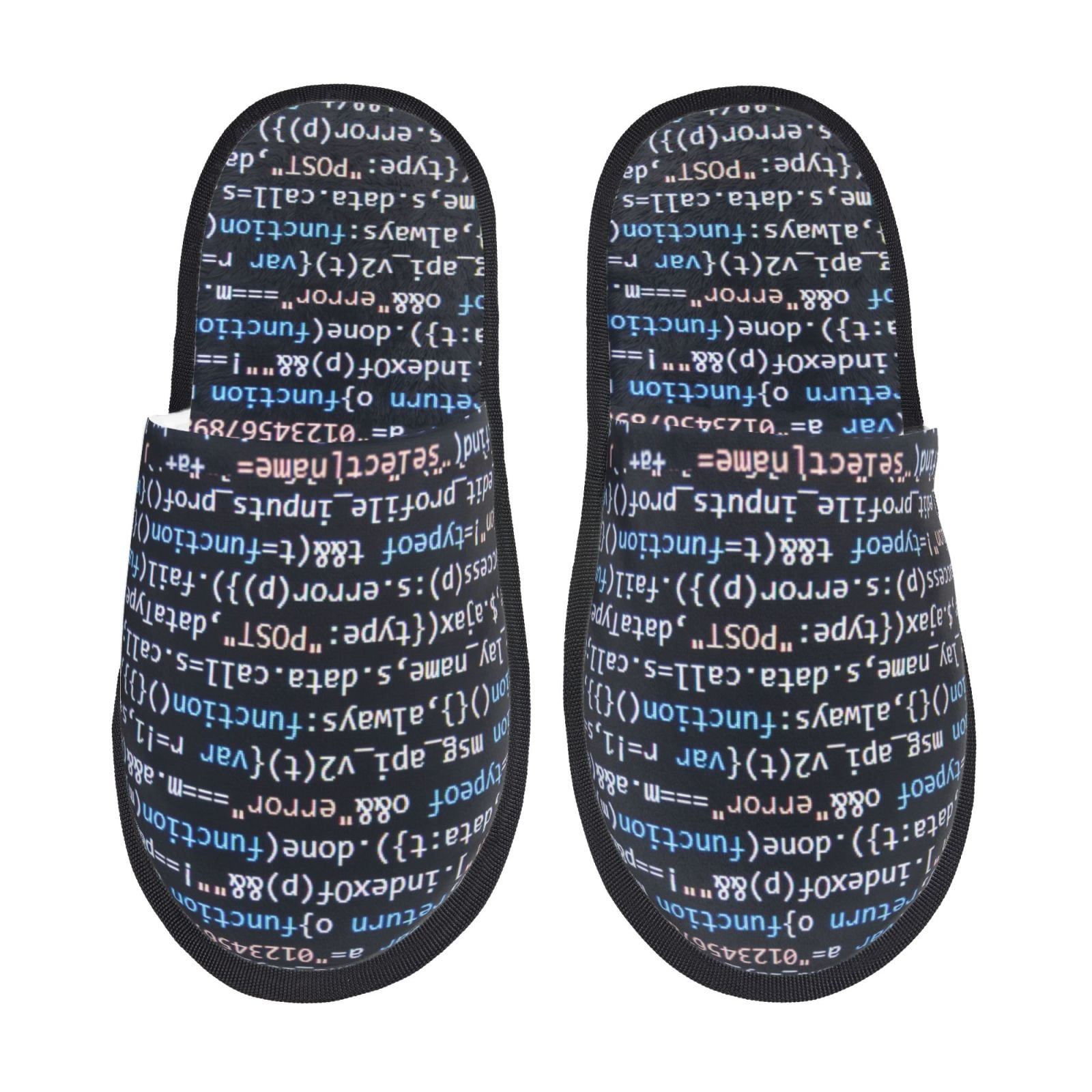 Uemuo Function Source Code Printe Plush Furry Slippers with EVA Sole ...