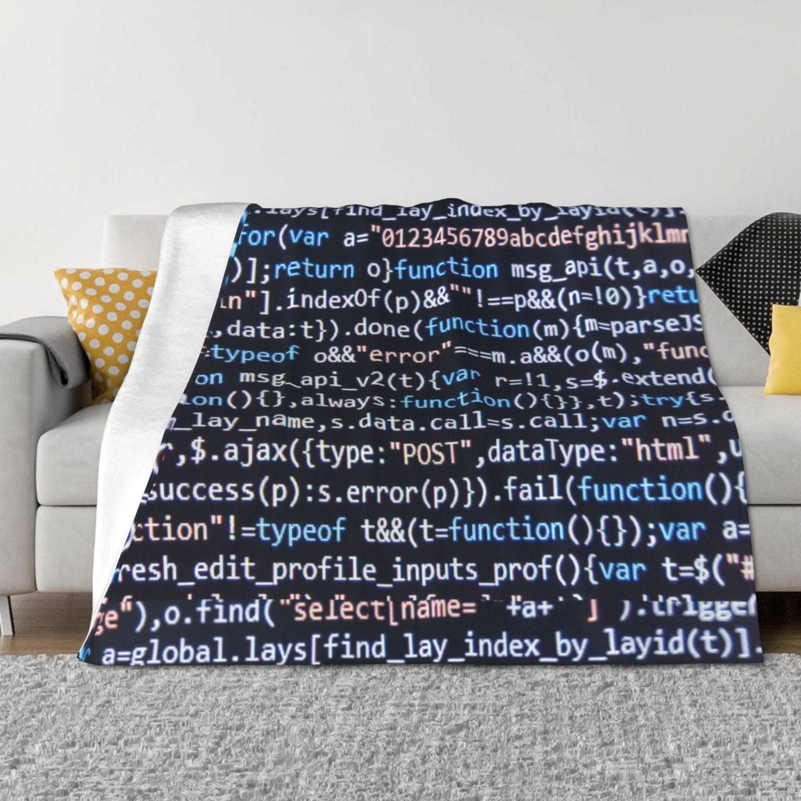 Uemuo Function Source Code Printed Throw Blanket for Couch, Fluffy ...