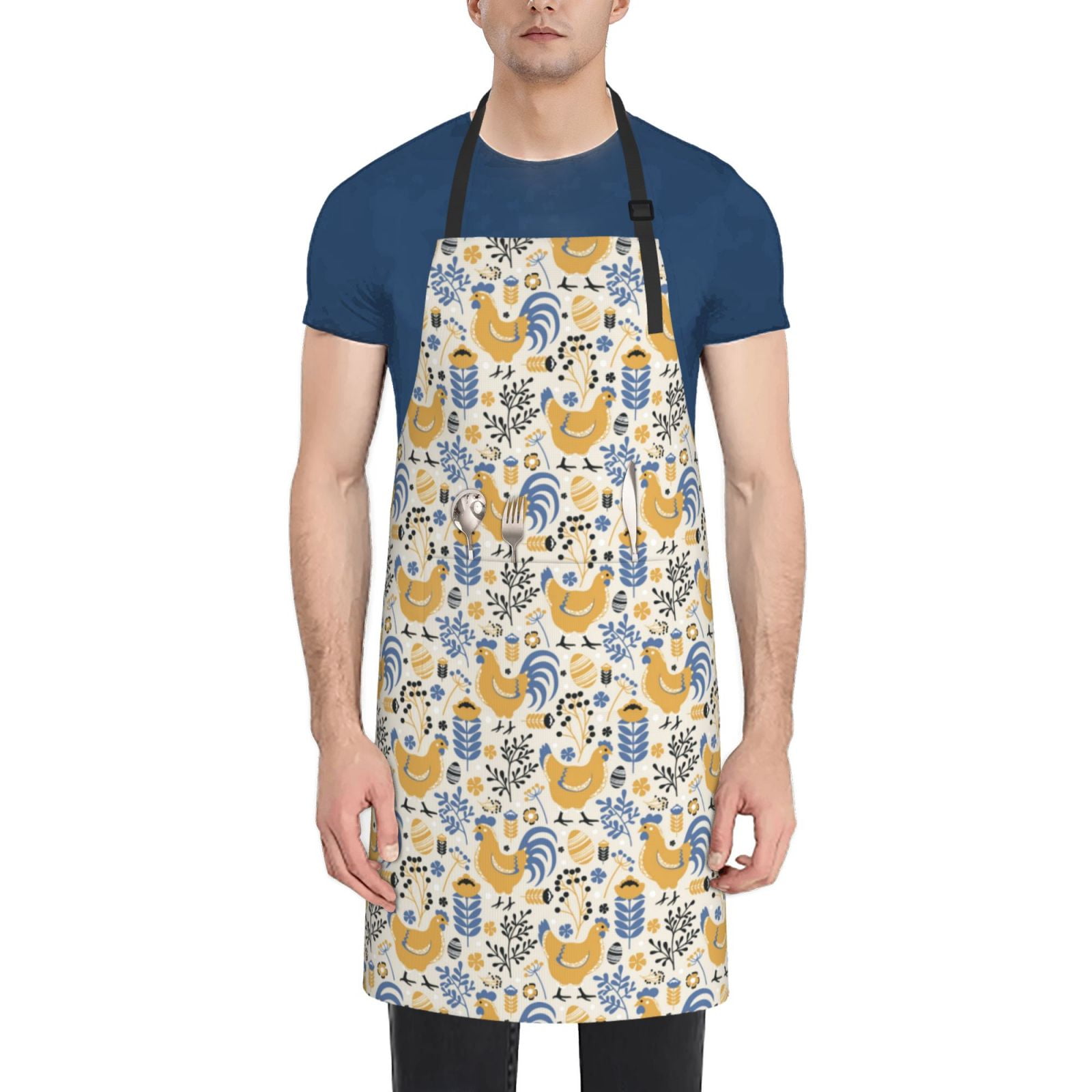 Uemuo Funny Chicken Pattern Waterproof Apron Adjustable Dishwasher ...