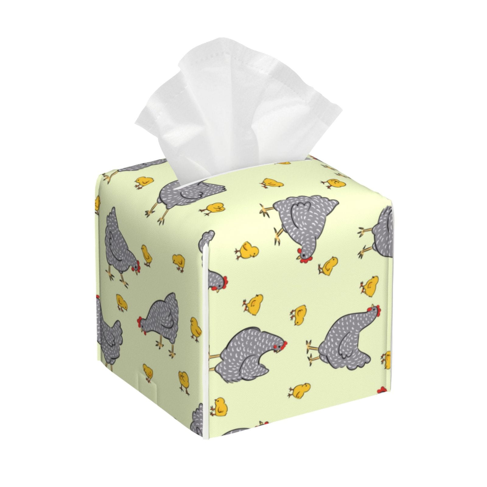 Uemuo Funny Chicken Tissue Box Cover Holder, Square with Bottom Belt ...