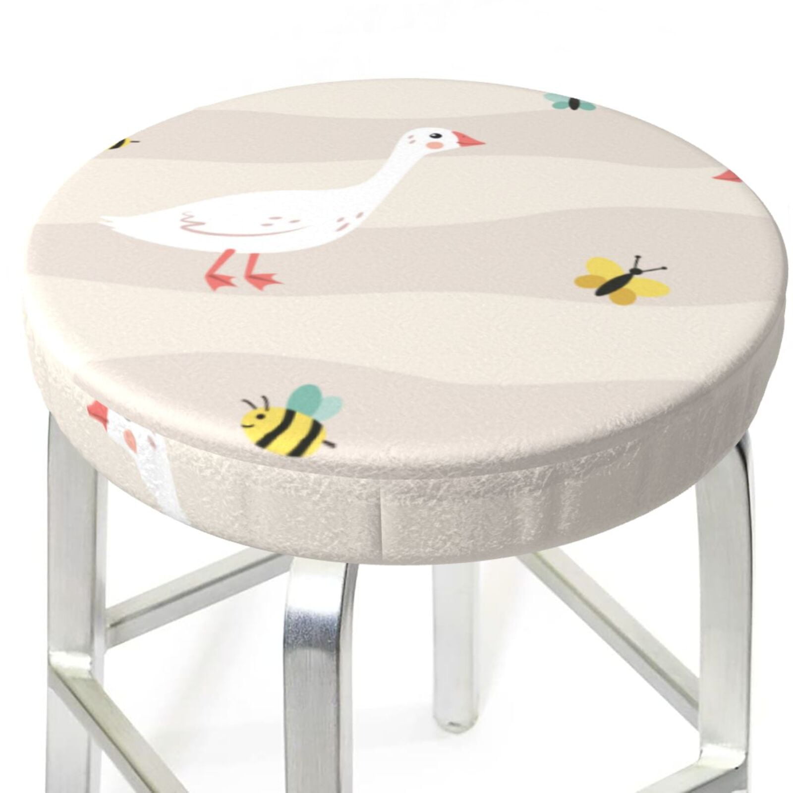 Uemuo Funny Goose1 Pattern Round Bar Stool Seat Covers Washable Stool ...