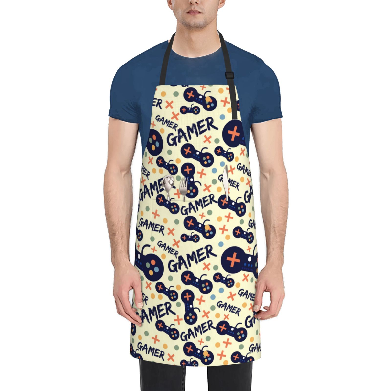 Uemuo Game Controller Pattern Waterproof Apron Adjustable Dishwasher ...