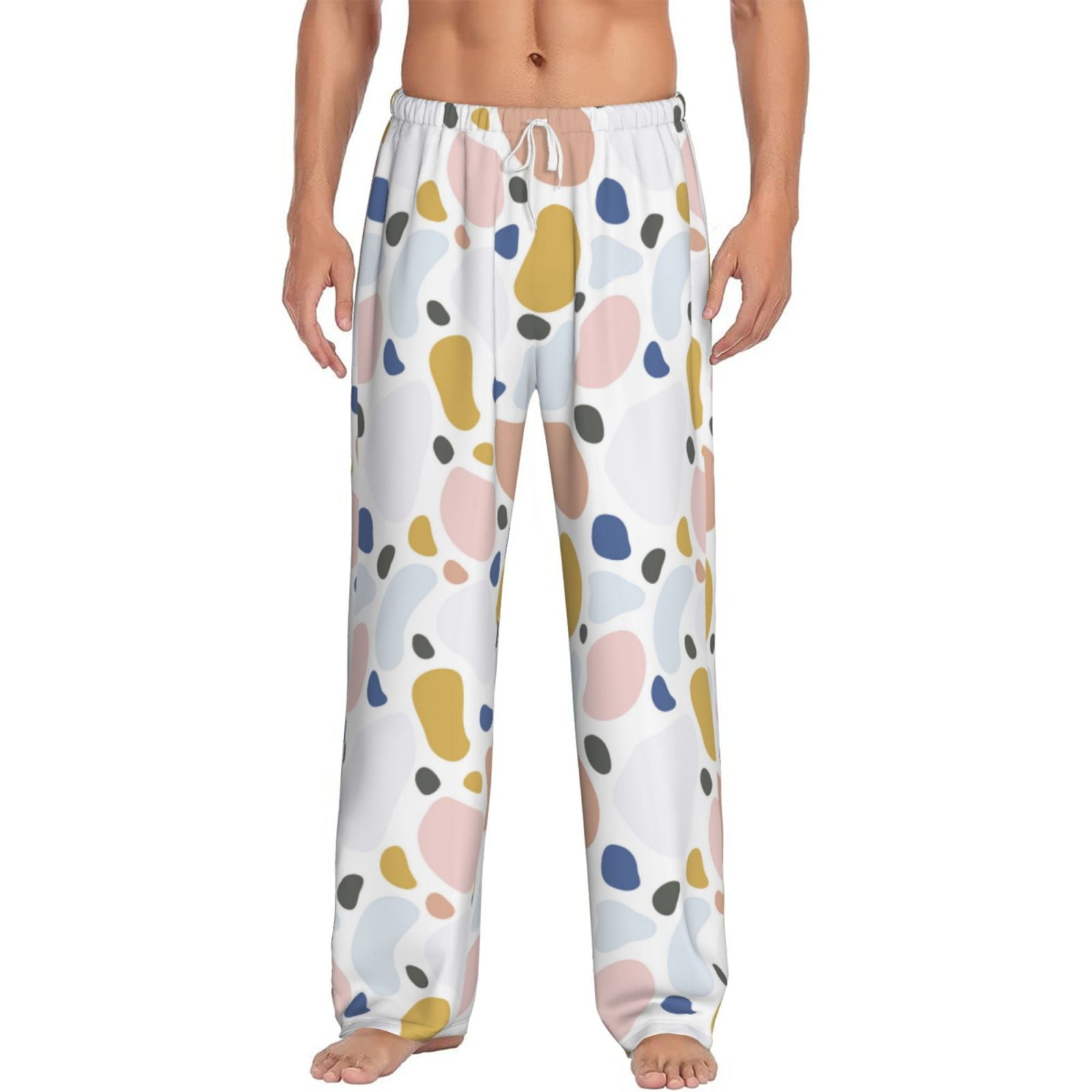 Uemuo Geometric Spots Pattern Men's Wide Leg Palazzo Lounge Pants with ...