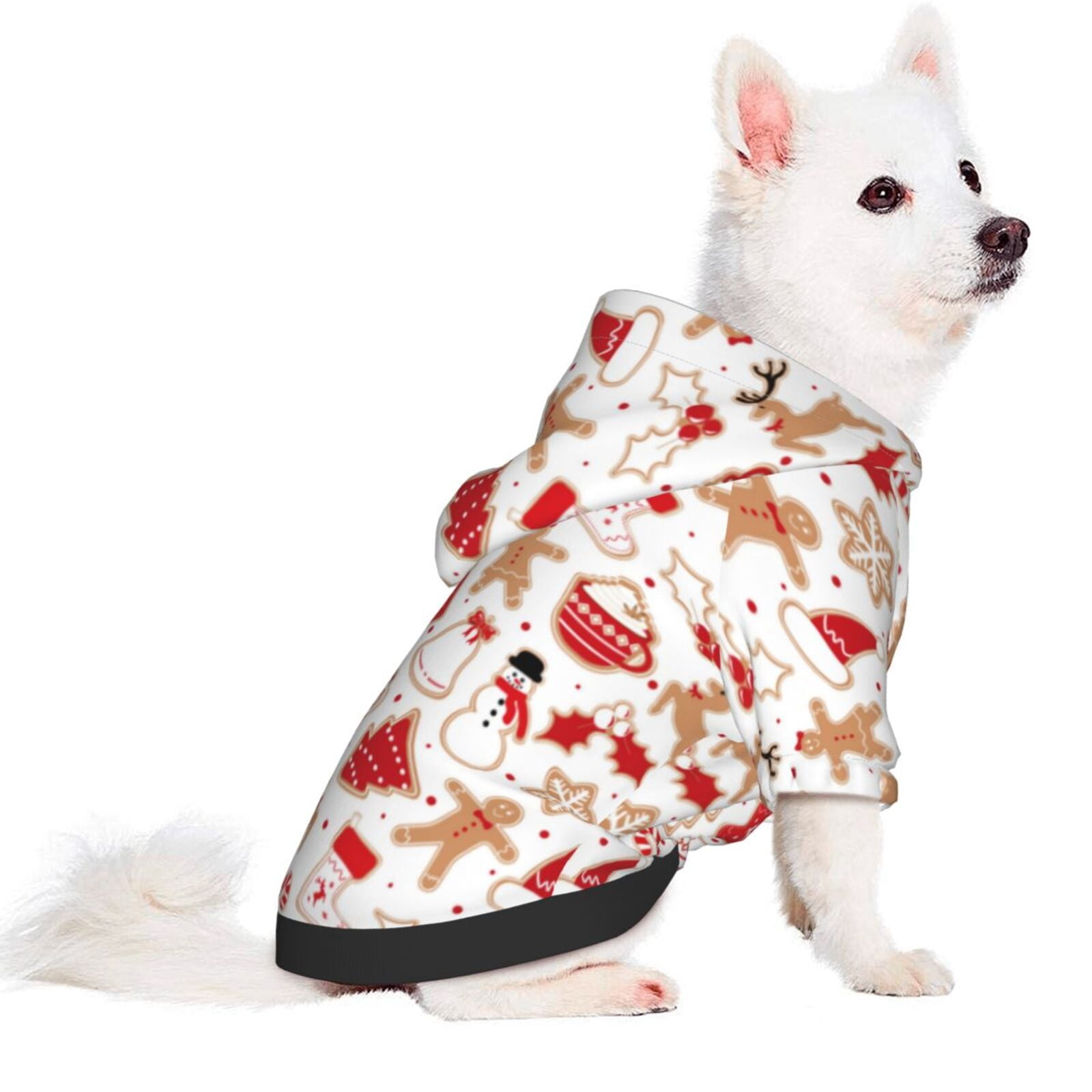 Uemuo Gingerbread Holiday Sweets for Winter Dog Hoodie Sweatshirts with ...