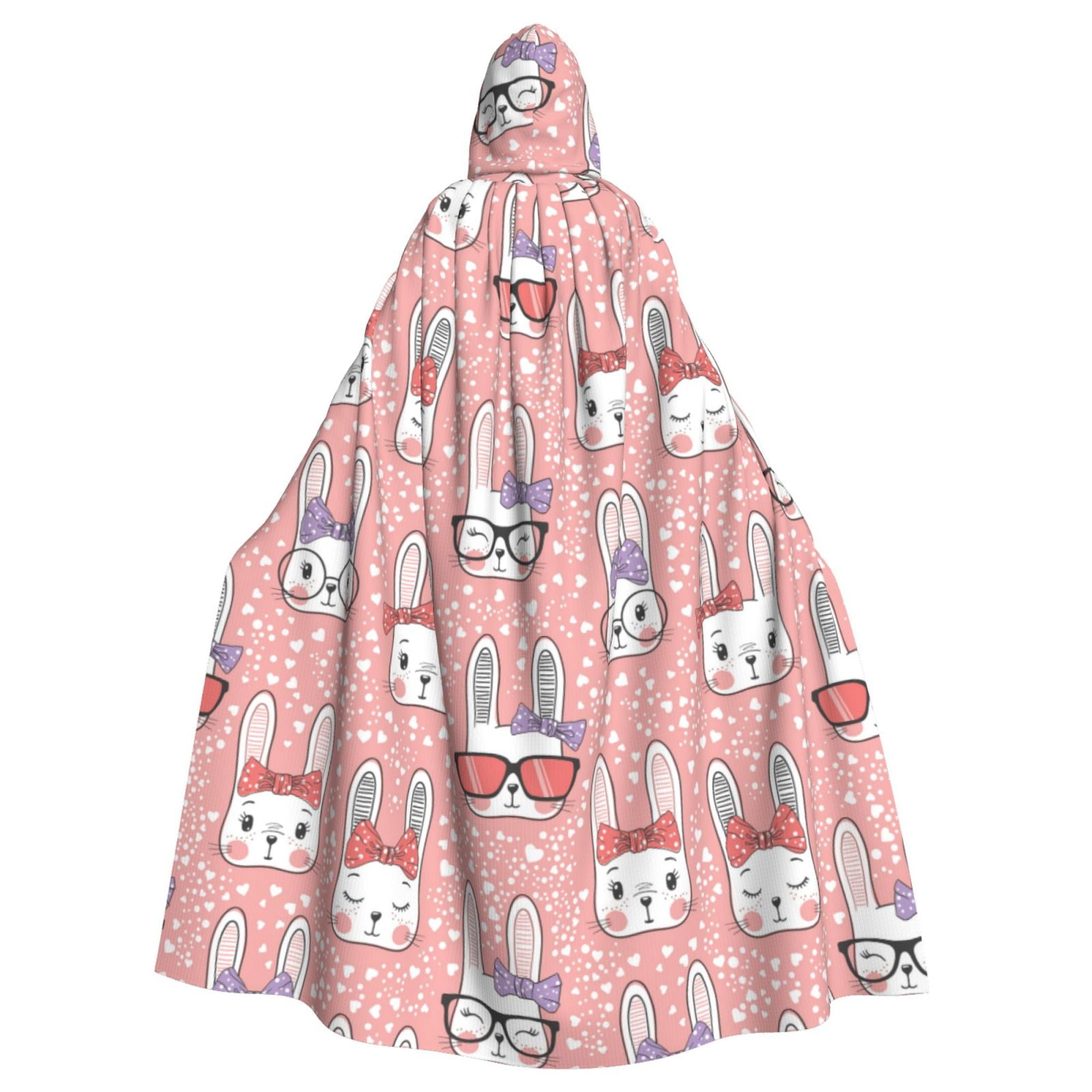 Uemuo Girl Rabbit Pattern Hooded Cloak Cape with Hood Halloween Capes ...
