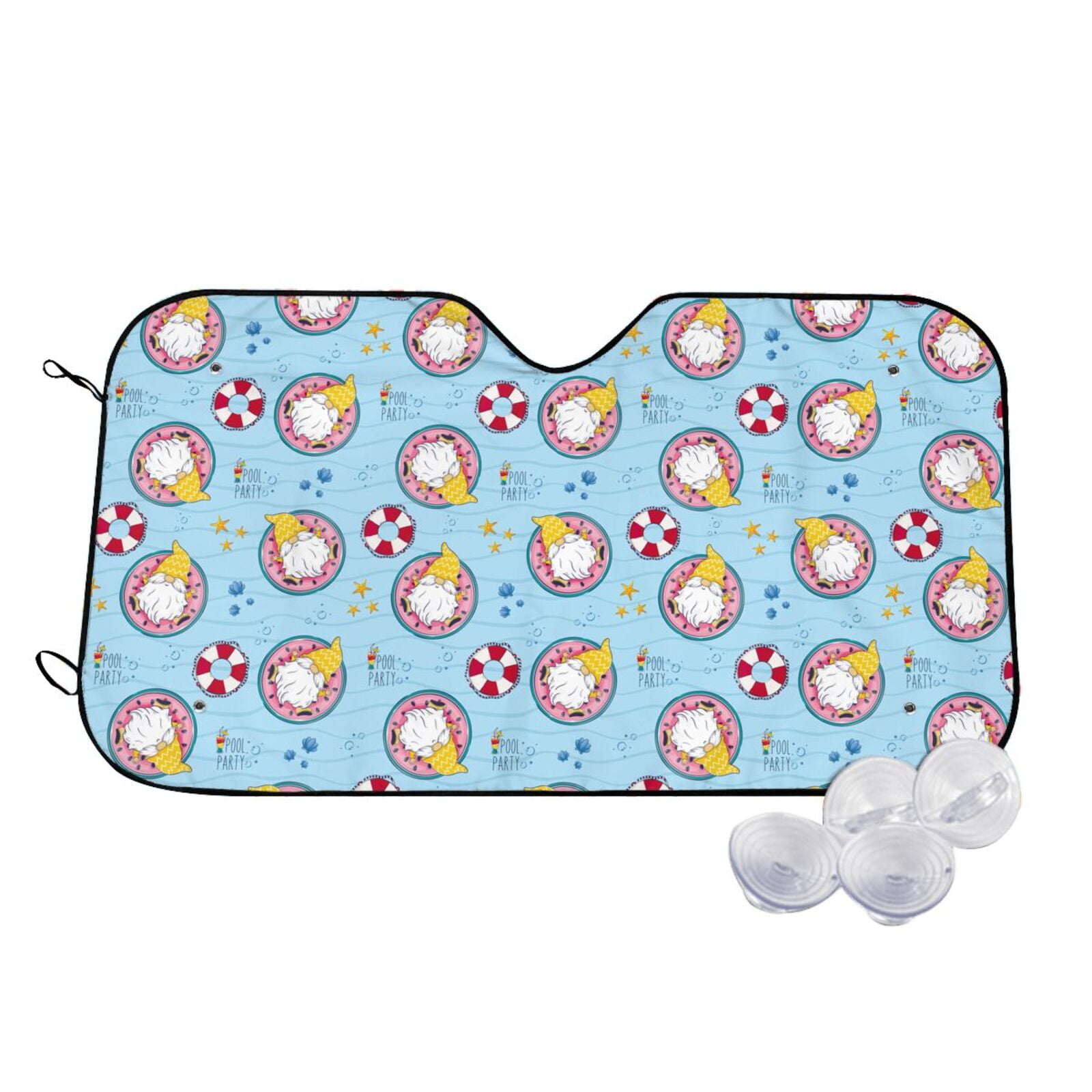 Uemuo Gnome Pool Party Pattern Accordion Car Windshield Sun Shade ...