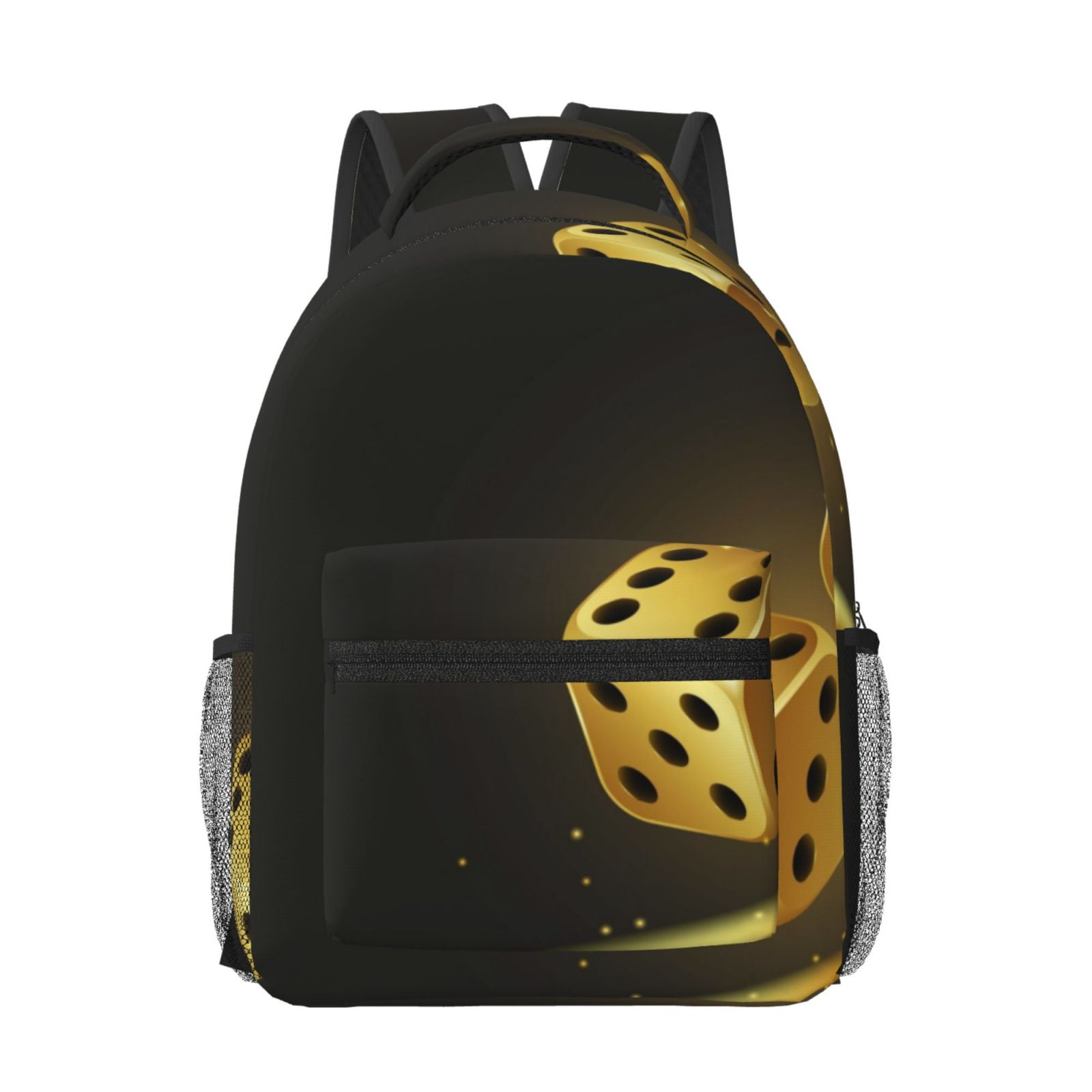 Uemuo Golden Dice Printed Student Durable Water-resistant Backpack ...