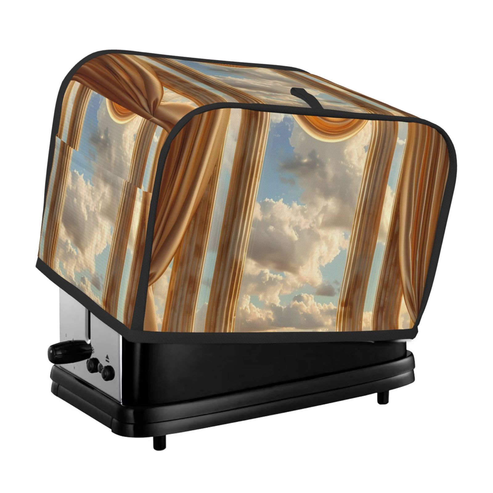 Uemuo Golden Drapes Pillars Clouds Print Toaster Cover 2 Slice, Small ...