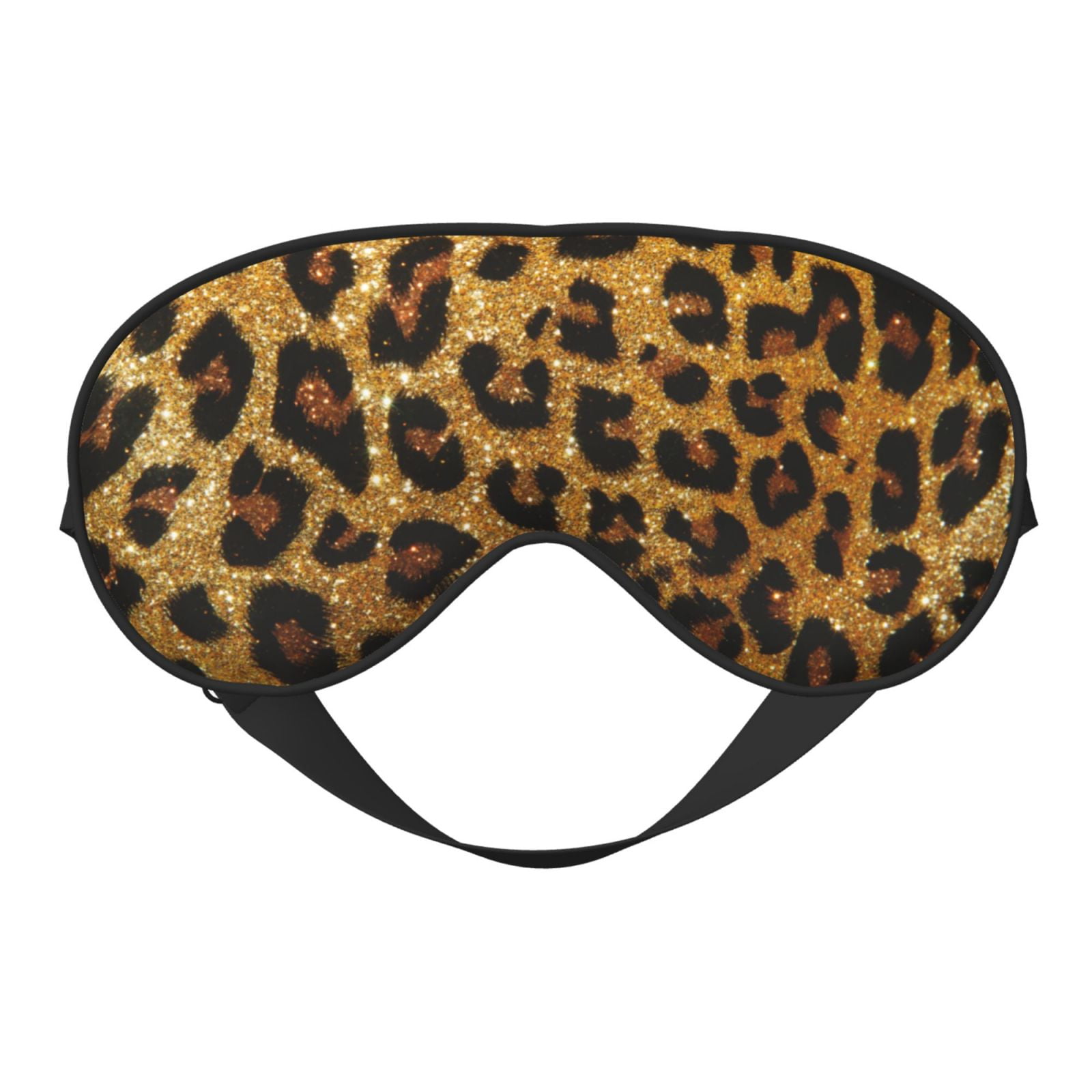 Uemuo Golden Leopard Glitter Pattern Sleep Eye Mask - Light Blocking ...