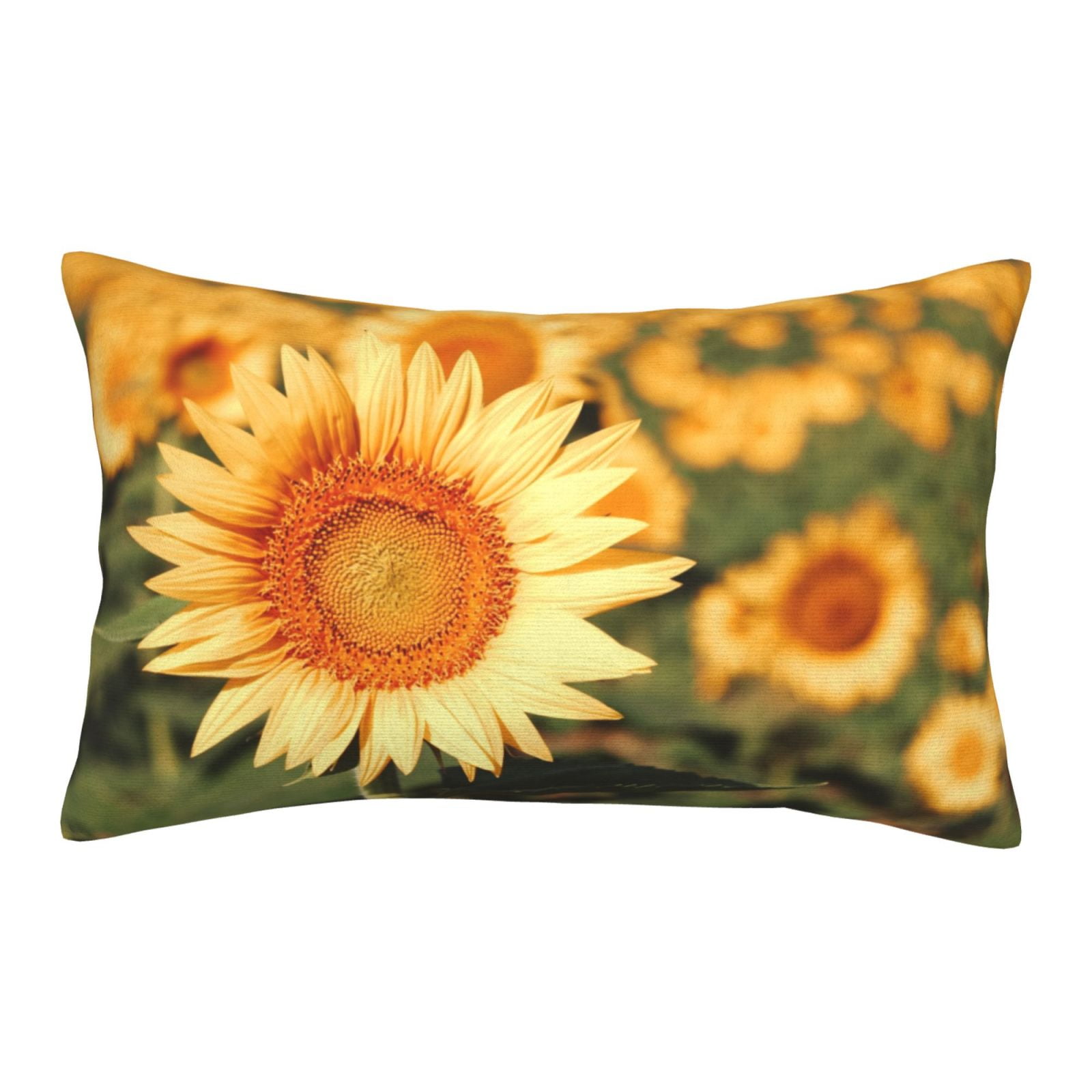 Uemuo Golden Sunflower In Field Print Throw Pillow Case – Cozy & Soft ...